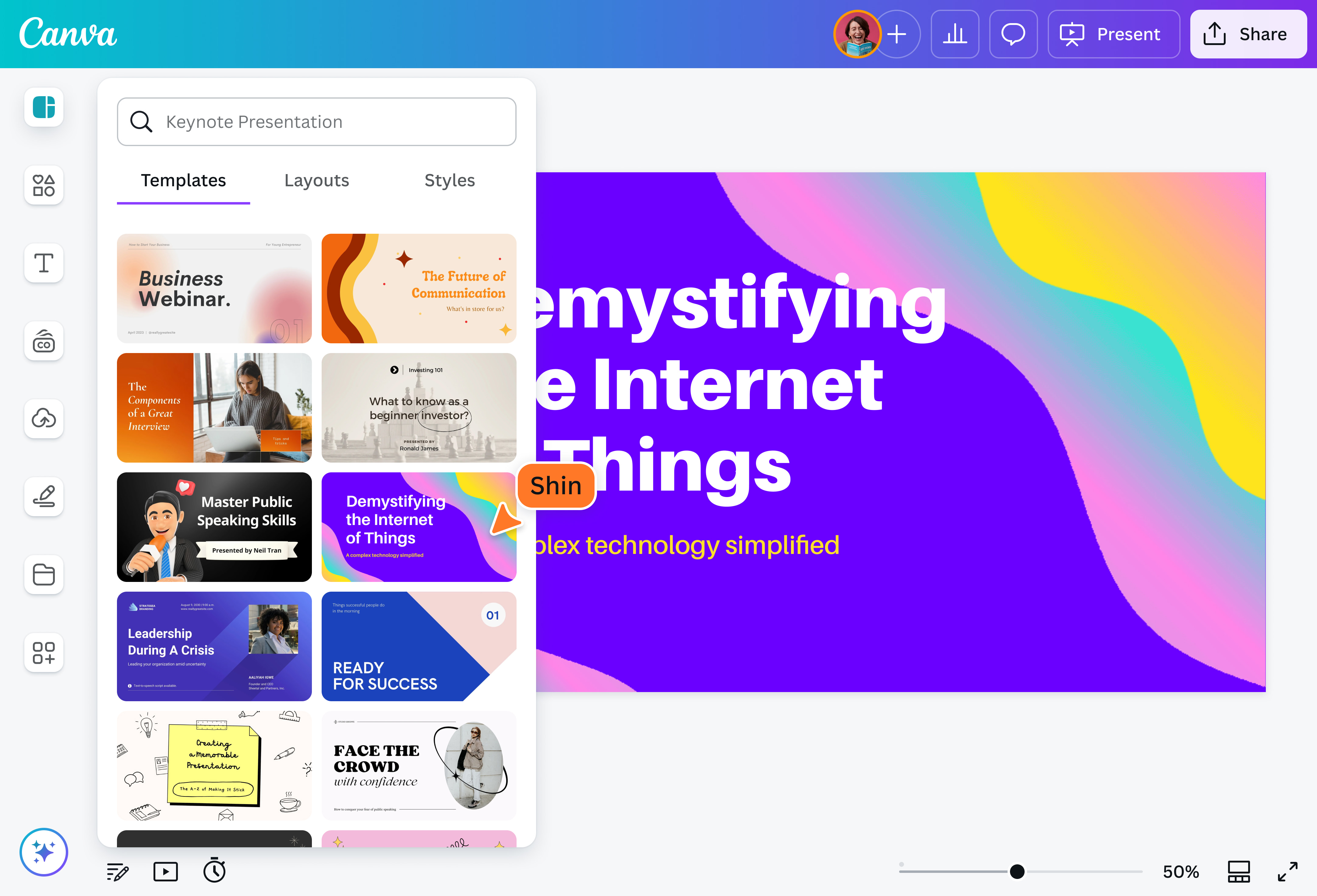 Software de criação de apresentações de abertura grátis | Canva