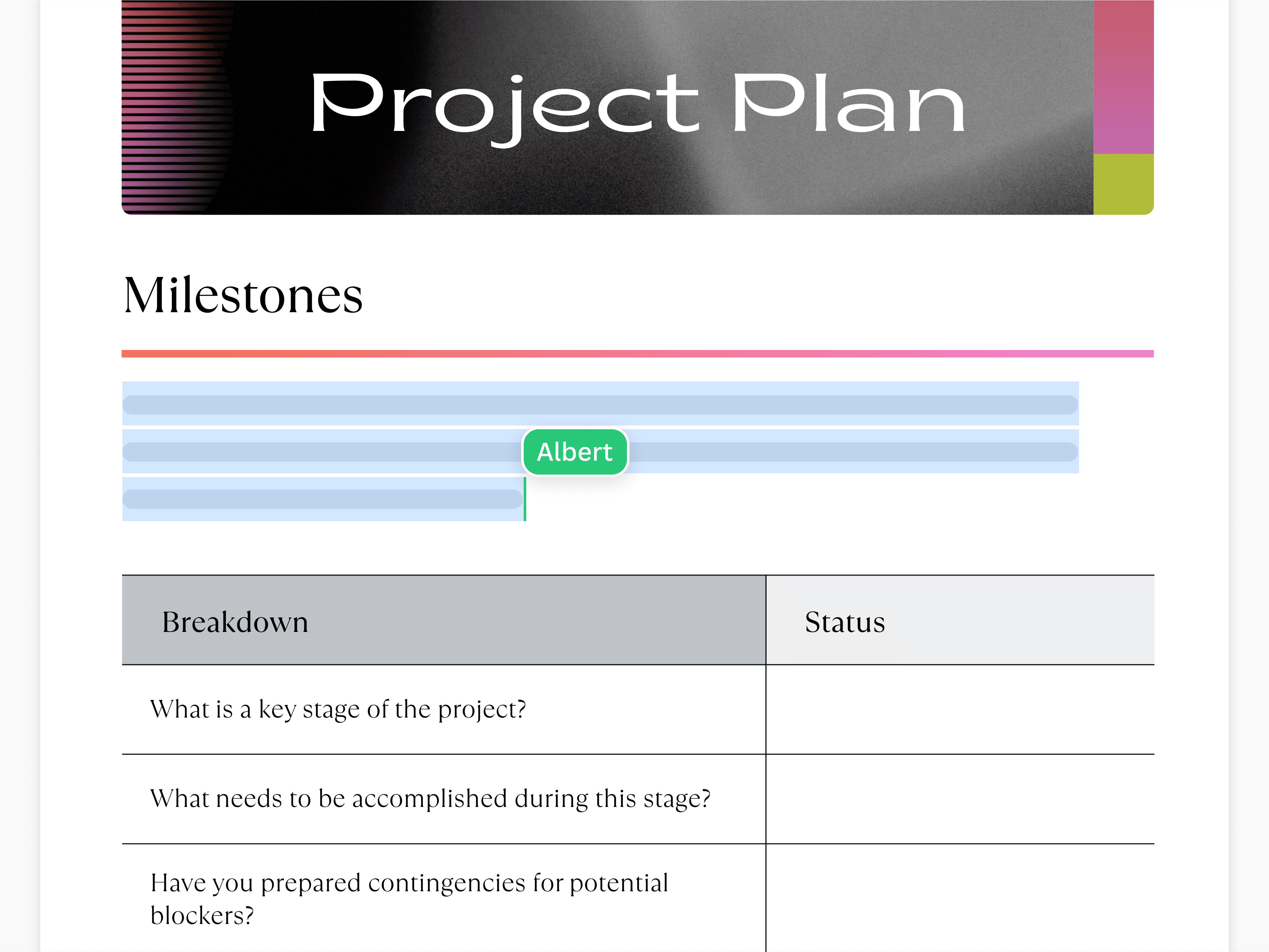 Project plan: scopri come creare un piano di progetto online | Canva