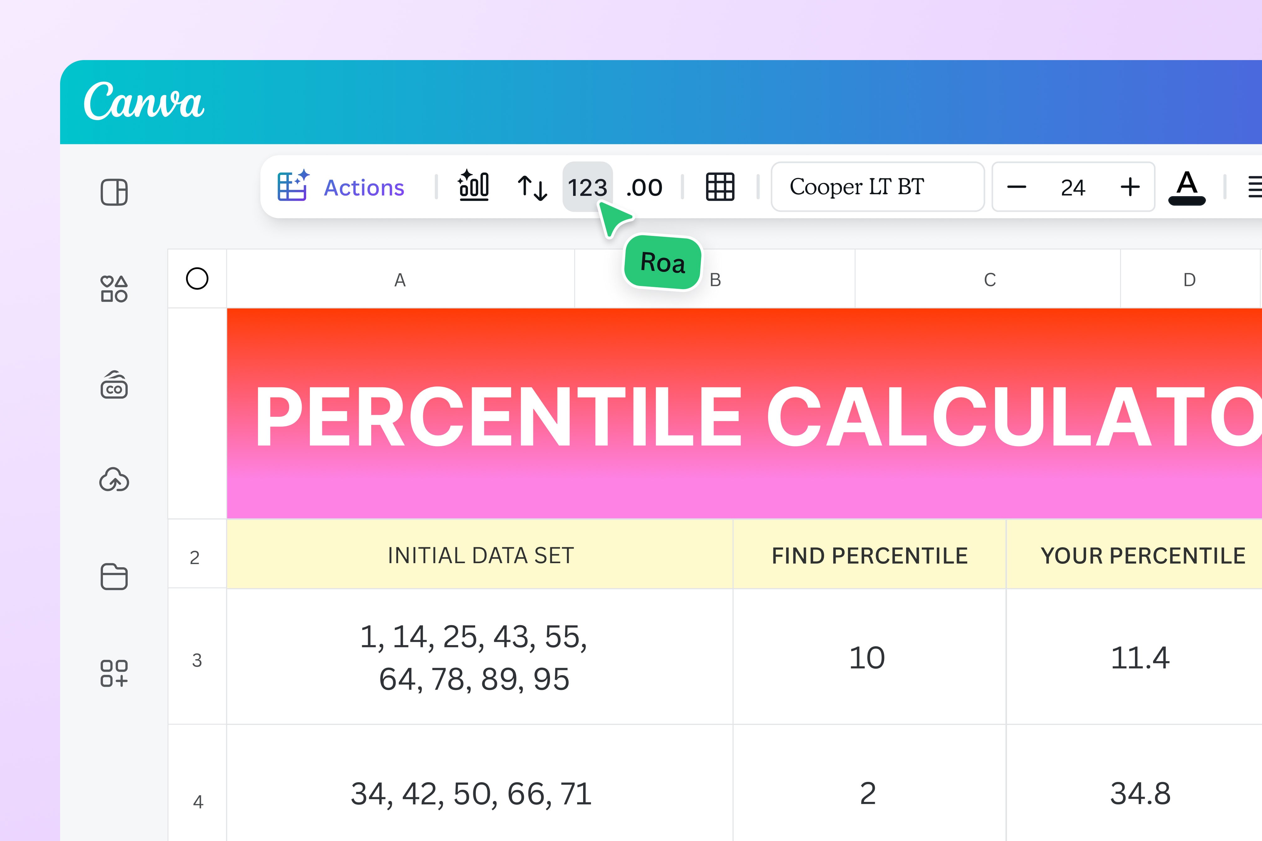 Percentile calculator: Calculate percentile for free | Canva