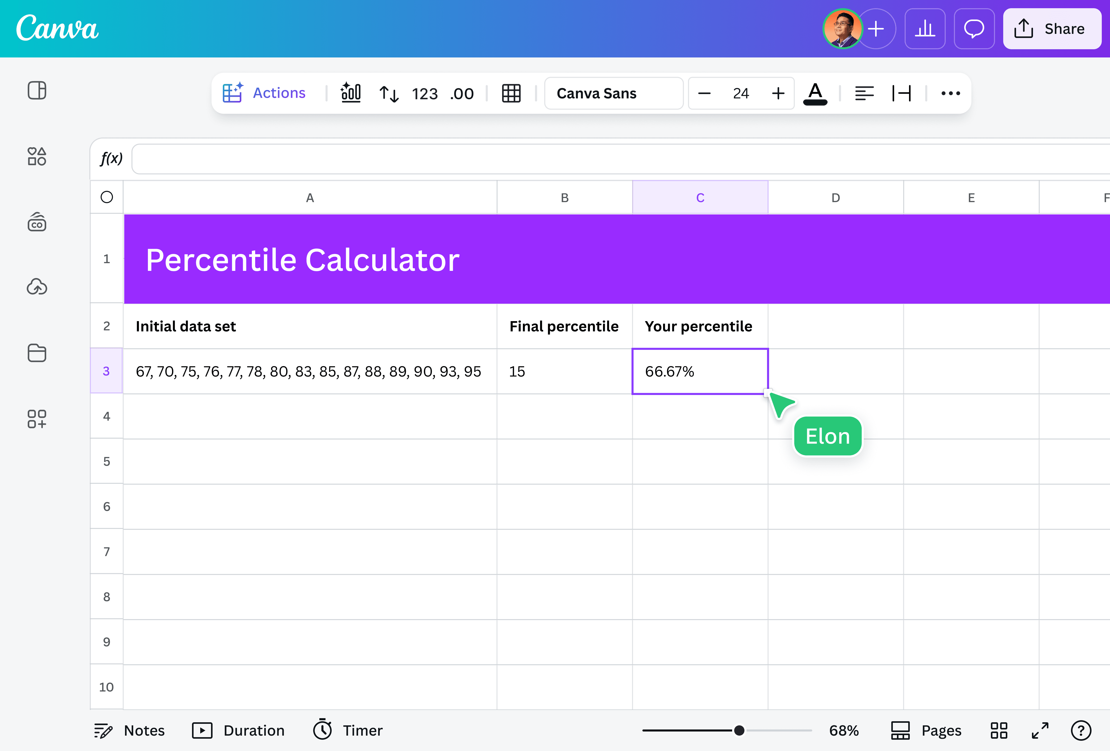 Percentile calculator: Calculate percentile for free | Canva