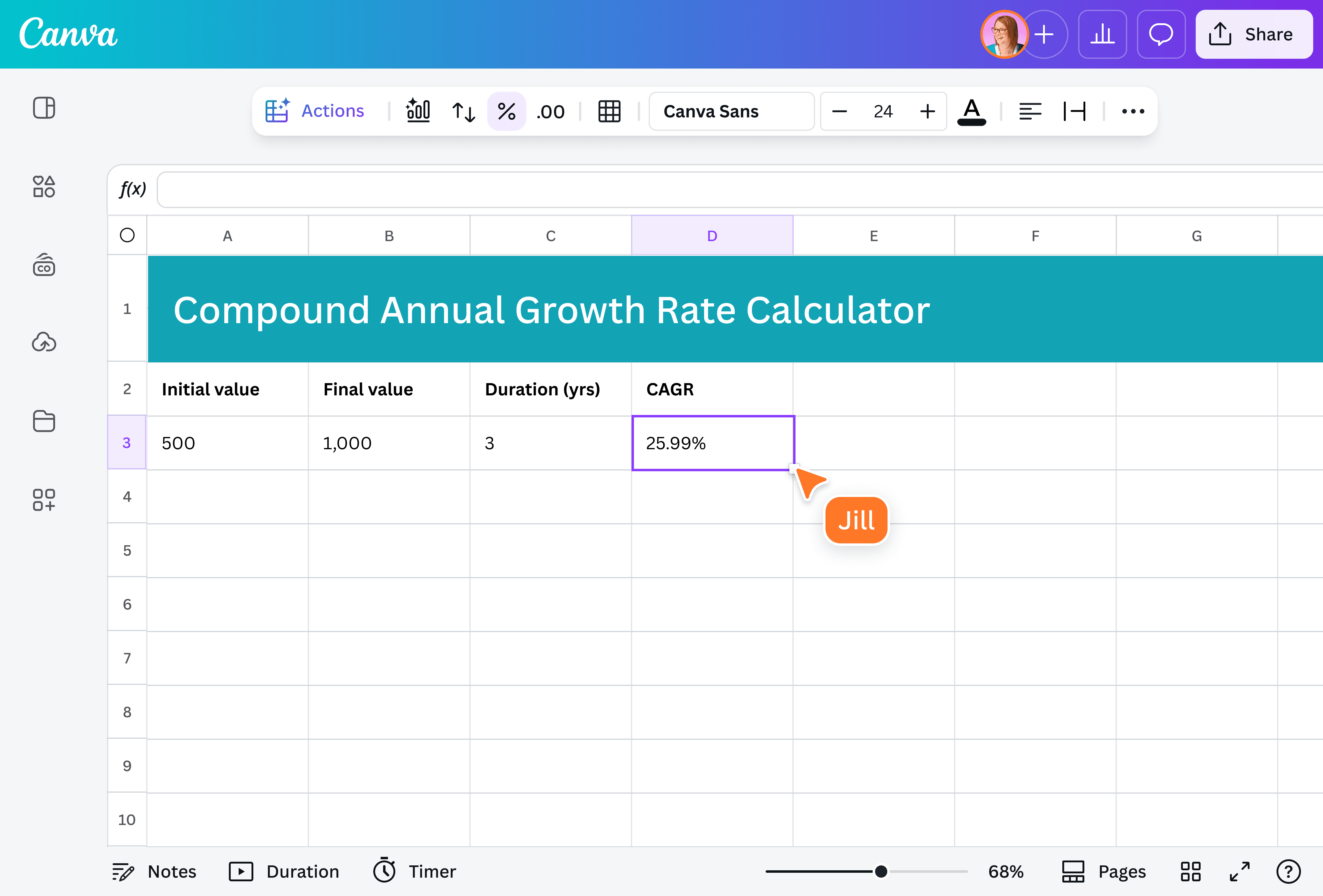 Free online CAGR Calculator | Canva