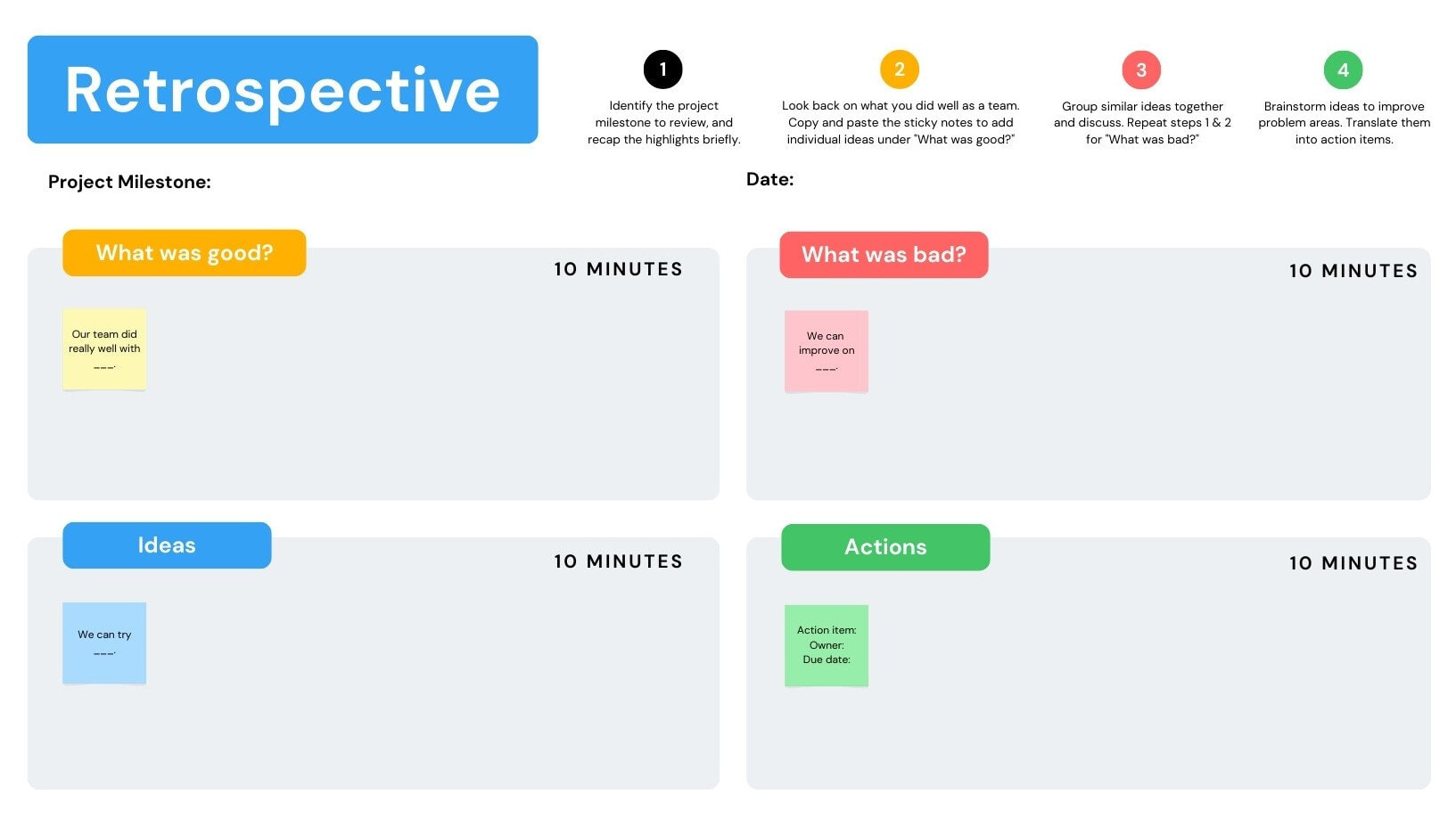 Hướng dẫn tổ chức họp Retrospective hiệu quả | Mẫu & Mẹo | Canva