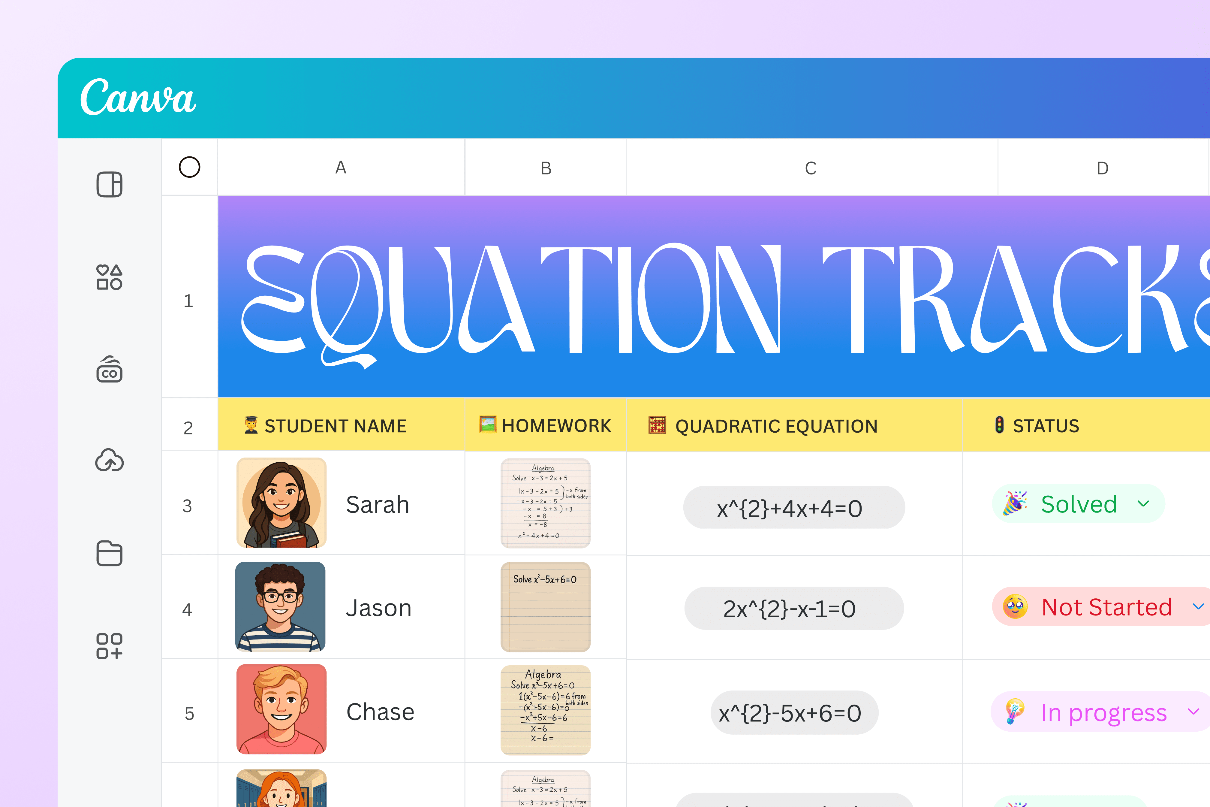 Free online quadratic equation calculator | Canva