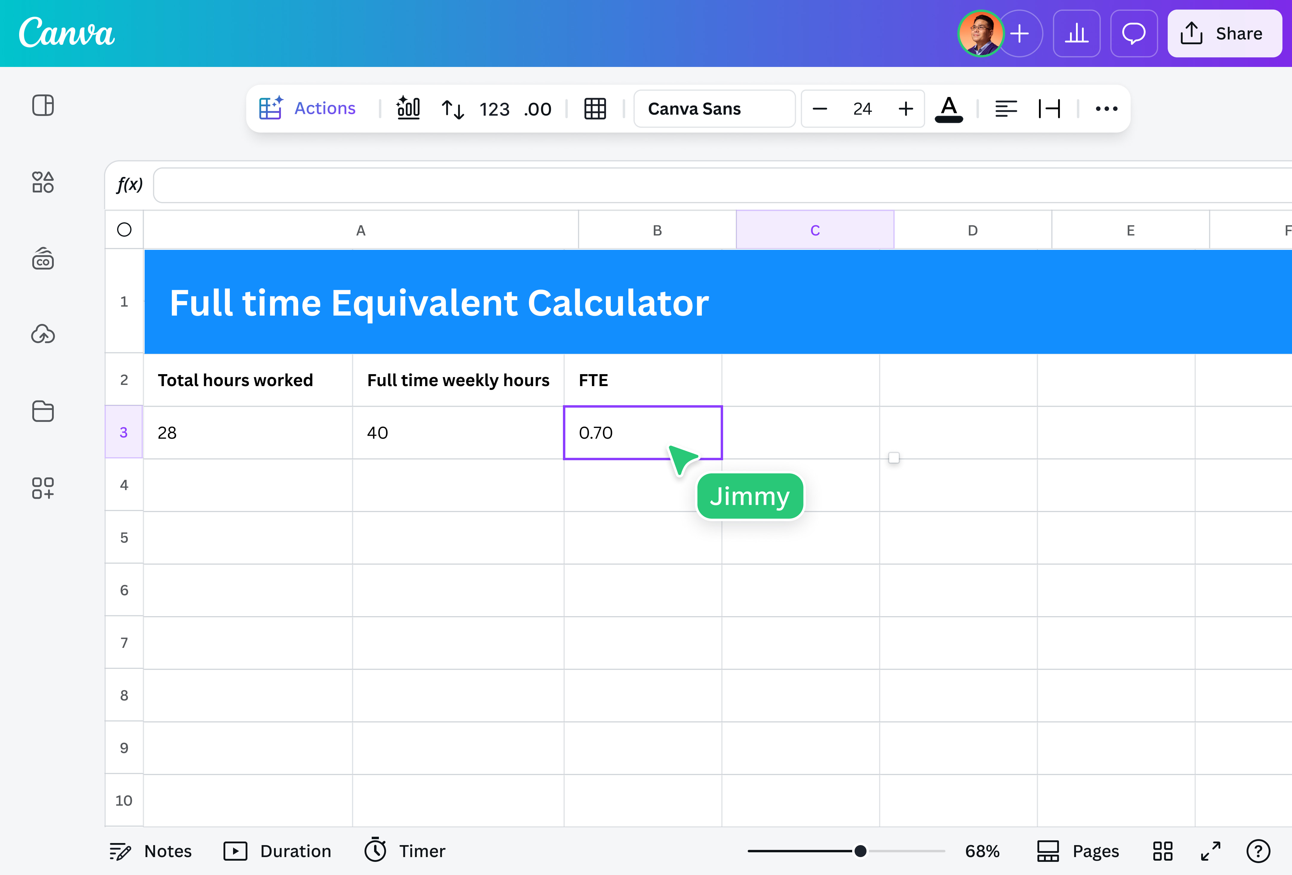 Free Online FTE Calculator | Canva