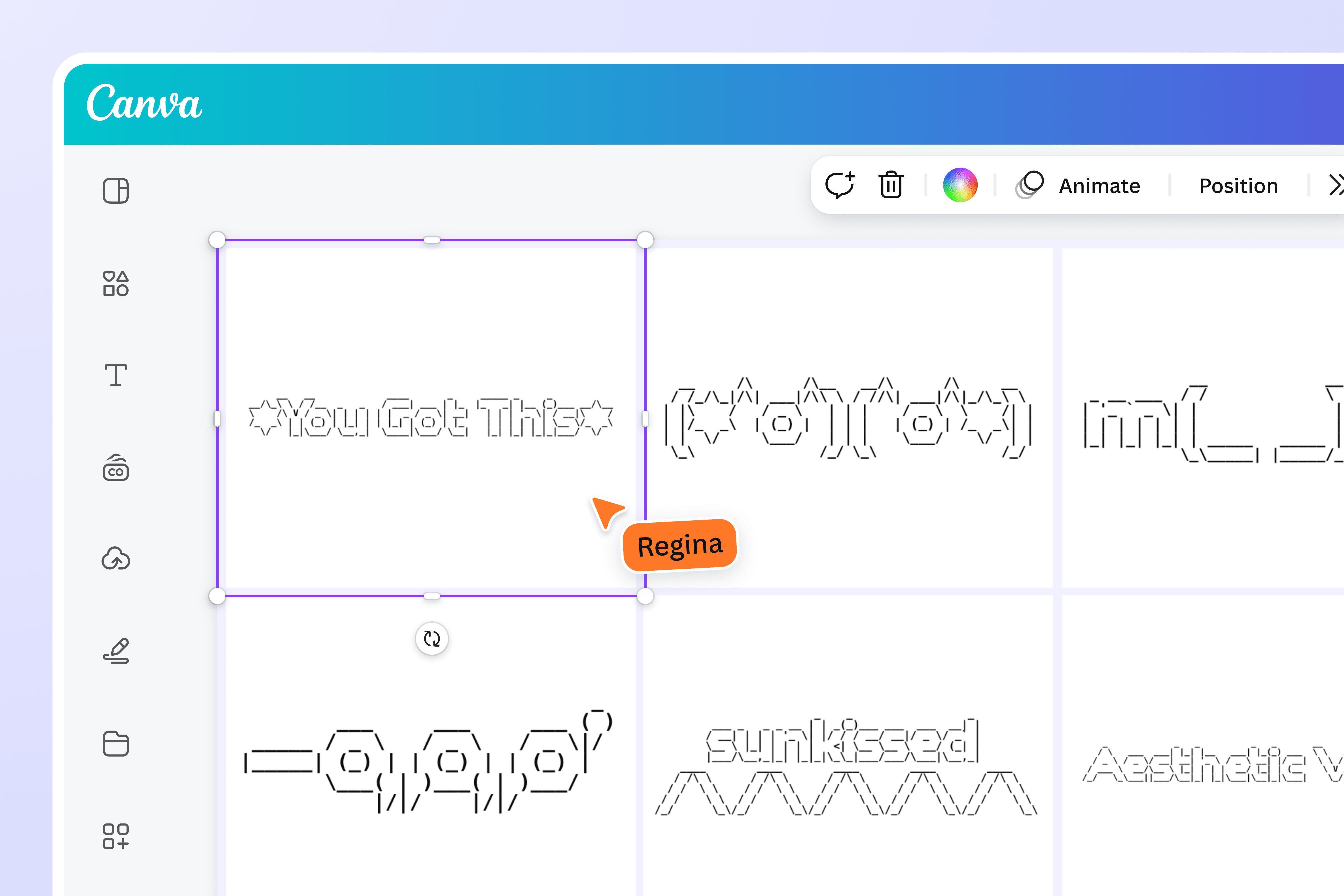 Pasa tu texto a ASCII gratuito y crea arte con Canva