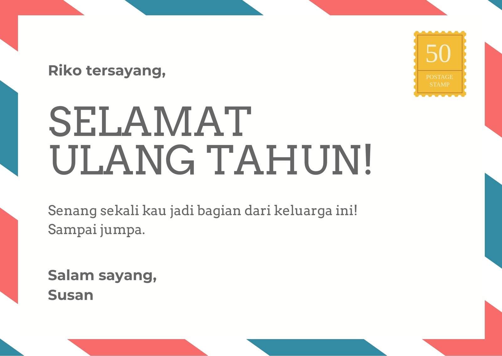 Desain Kartu Ucapan Ulang Tahun Online, Gratis - Canva