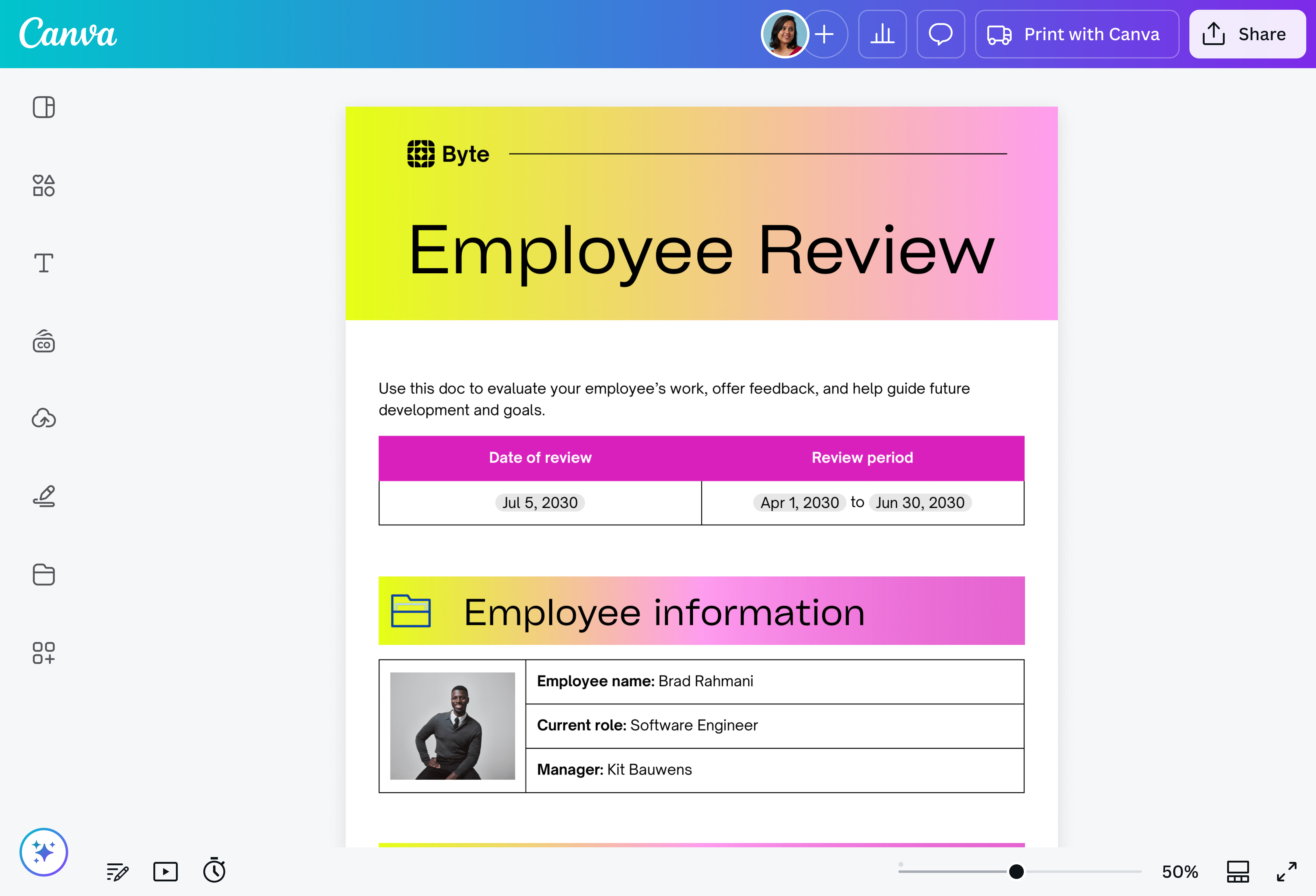 How to Write an Employee Review (Templates & Tips) | Canva