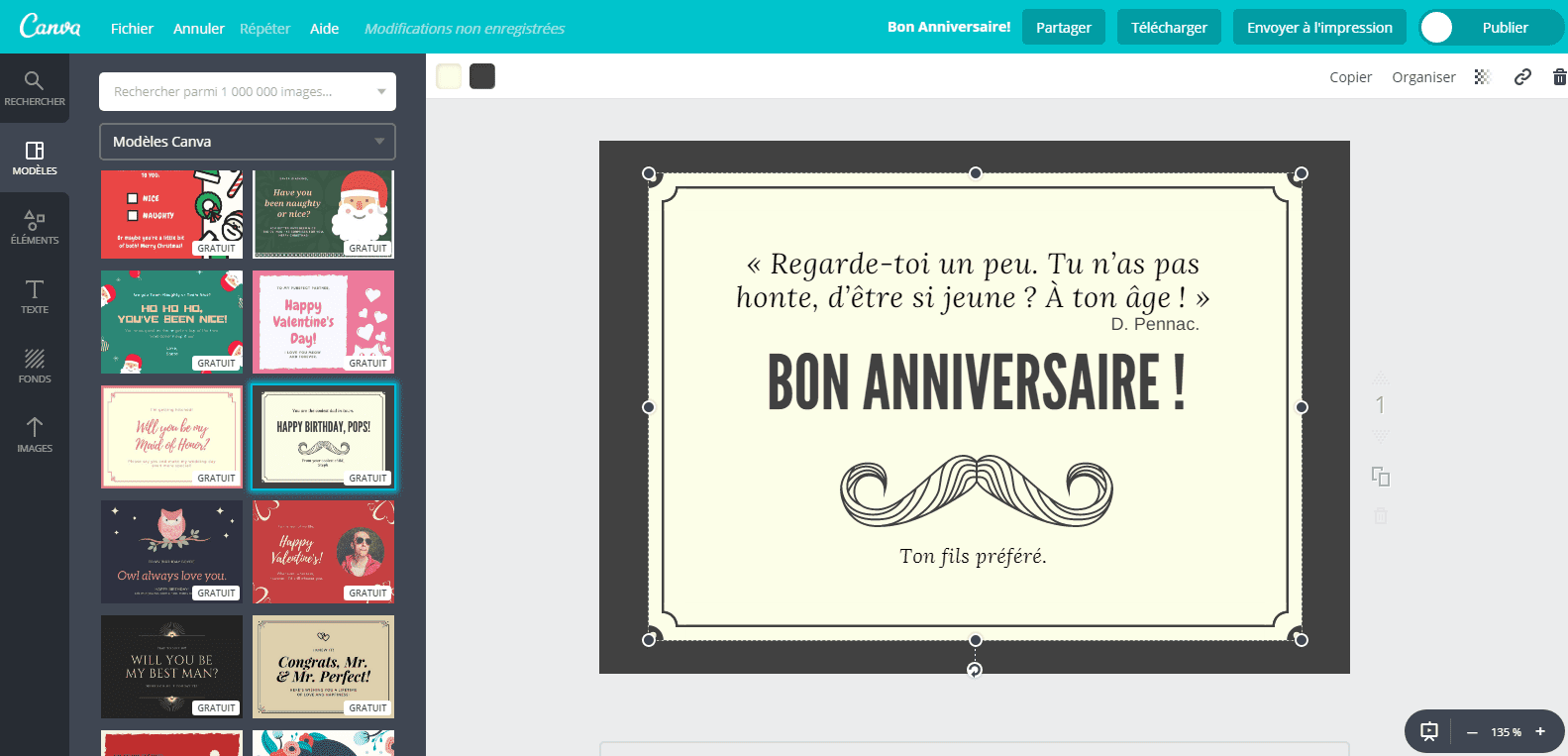 Créer Une Carte D Anniversaire Pour Homme Canva