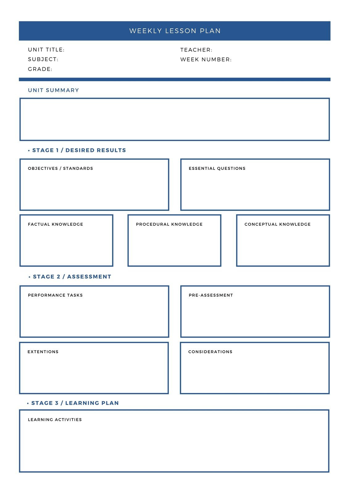 Free Online Weekly Lesson Plan Maker | Canva
