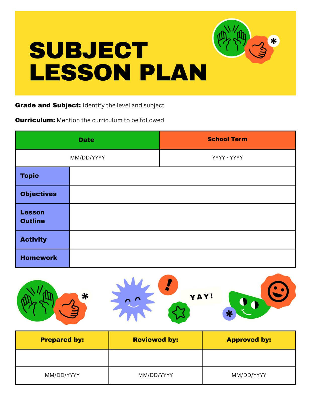 Free Lesson Plan Maker - Online Lesson Plan Examples | Canva