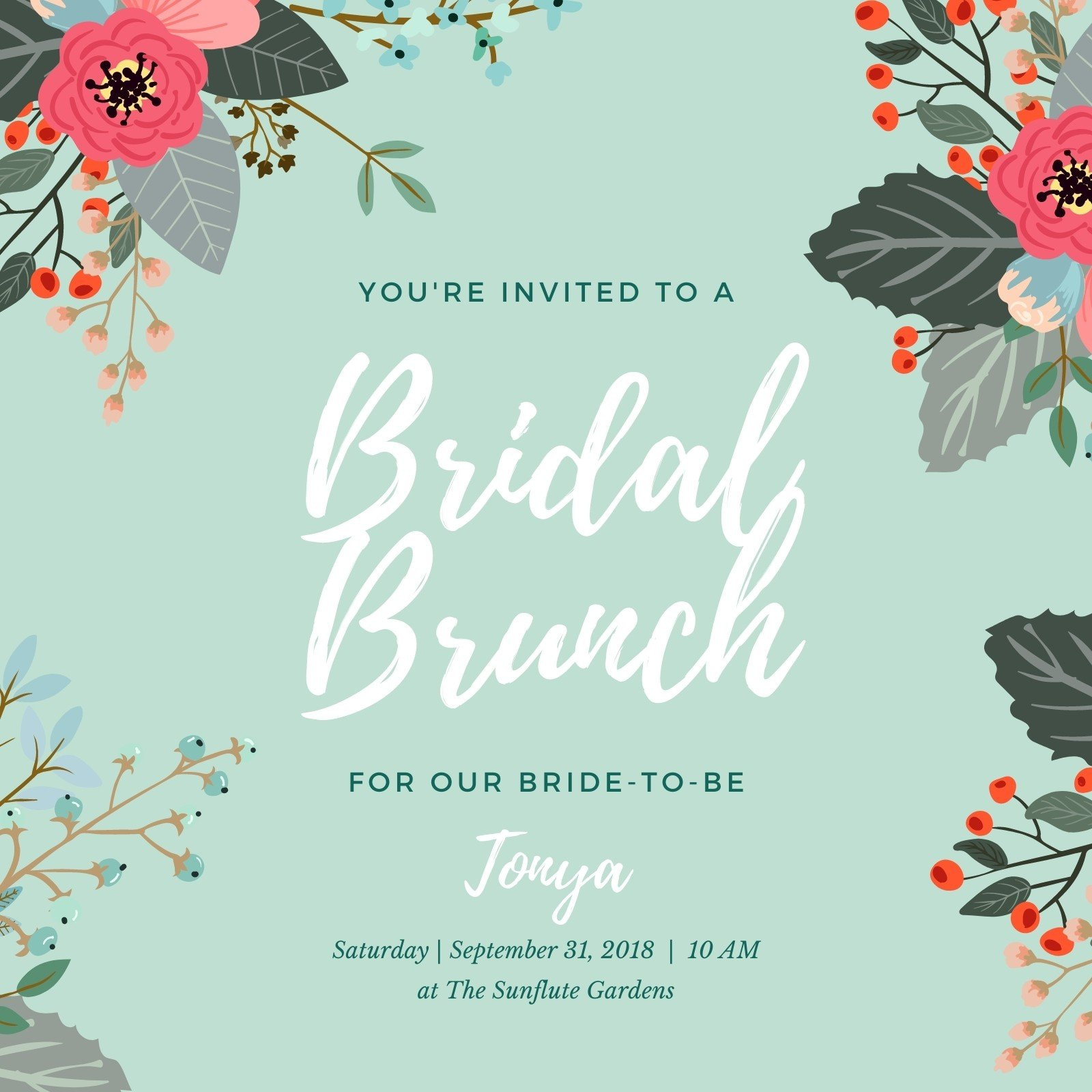 Computer Printable Bridal Shower Invitations
