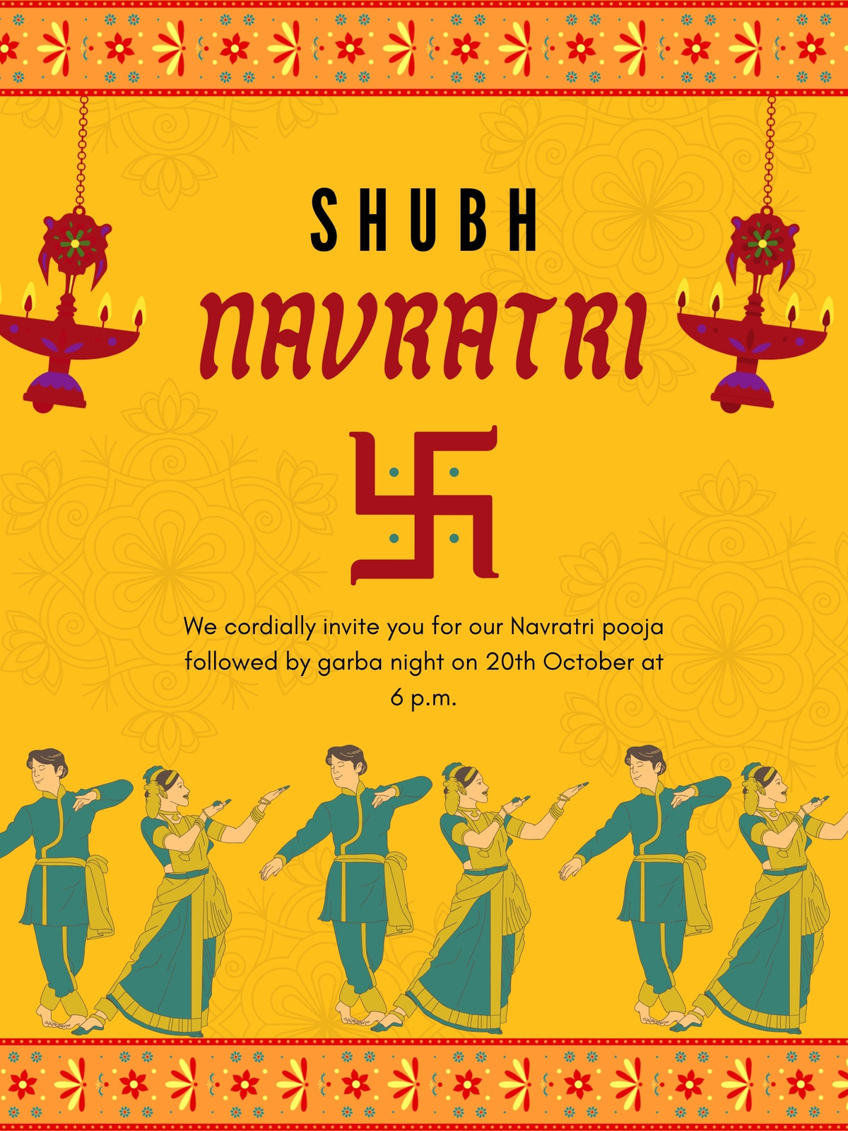 Free Online Navratri Poster Maker by Canva