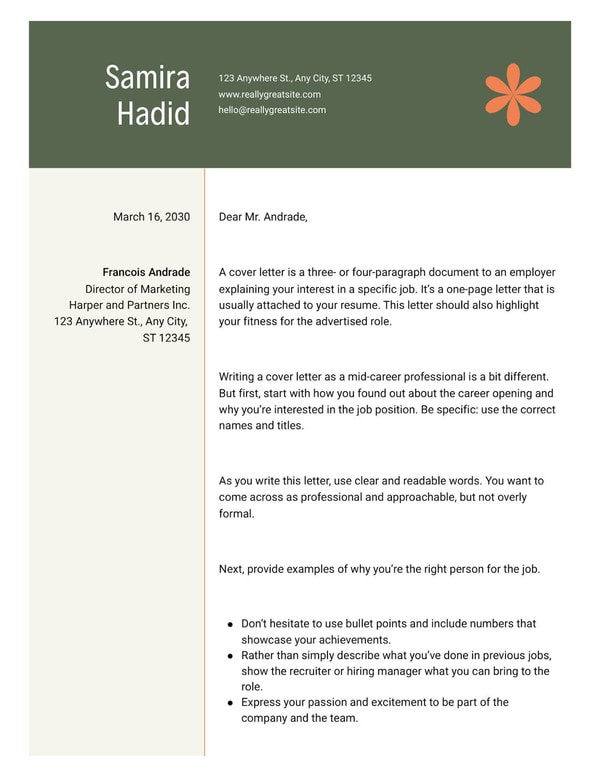 Career Cover Letter
