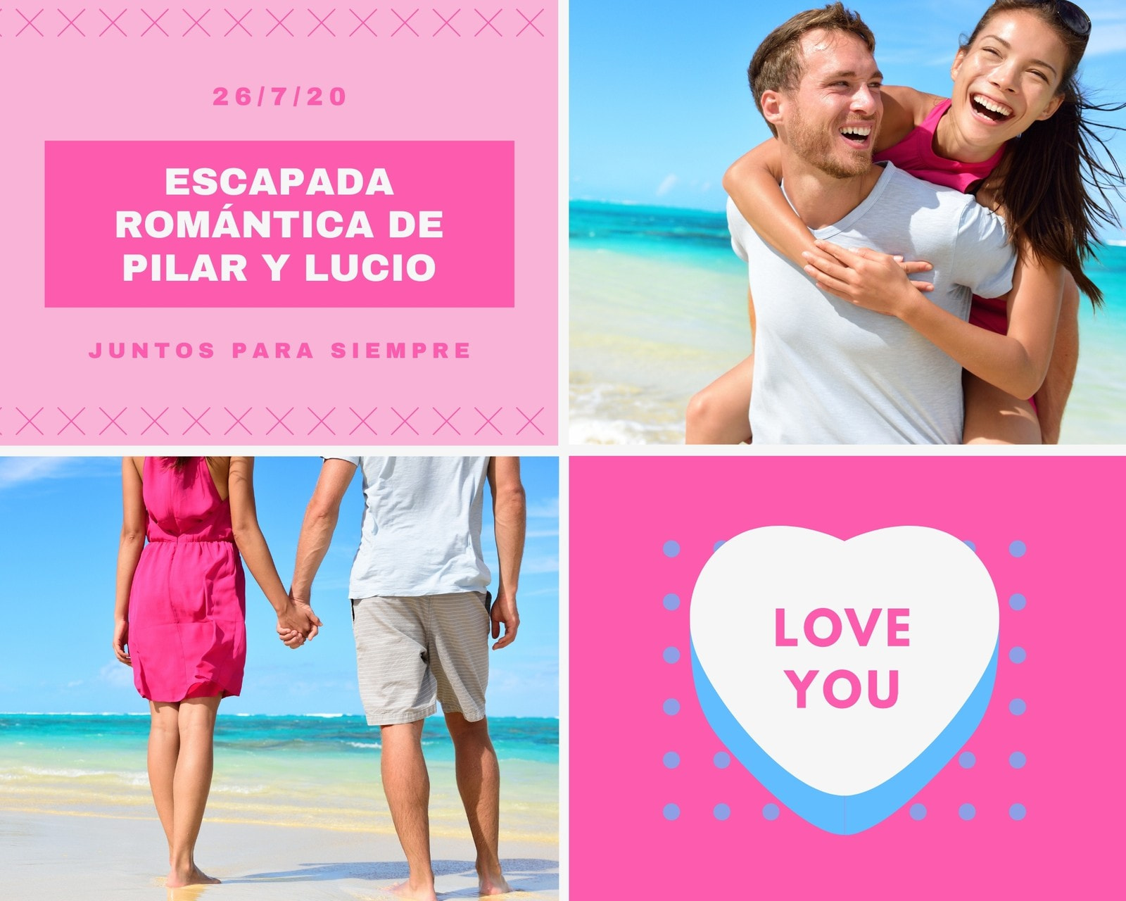 Crea un collage de fotos con forma de corazón gratis - Canva