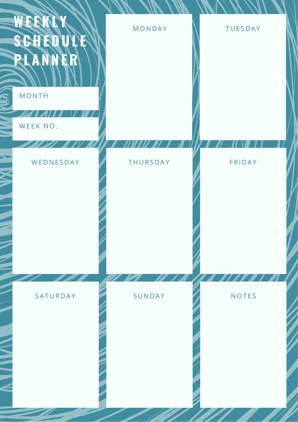 Week Calendar Template With Times