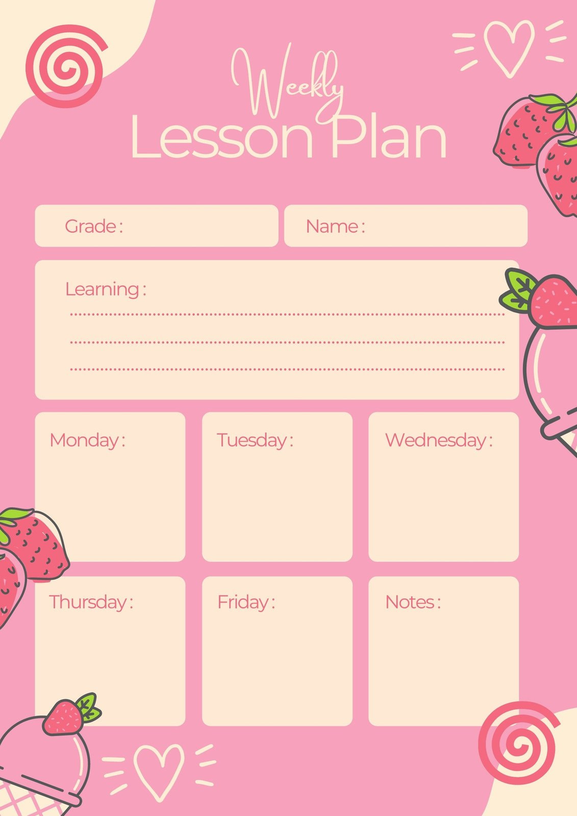 Ücretsiz Haftalık Ders Planı Oluşturma Aracı | Canva