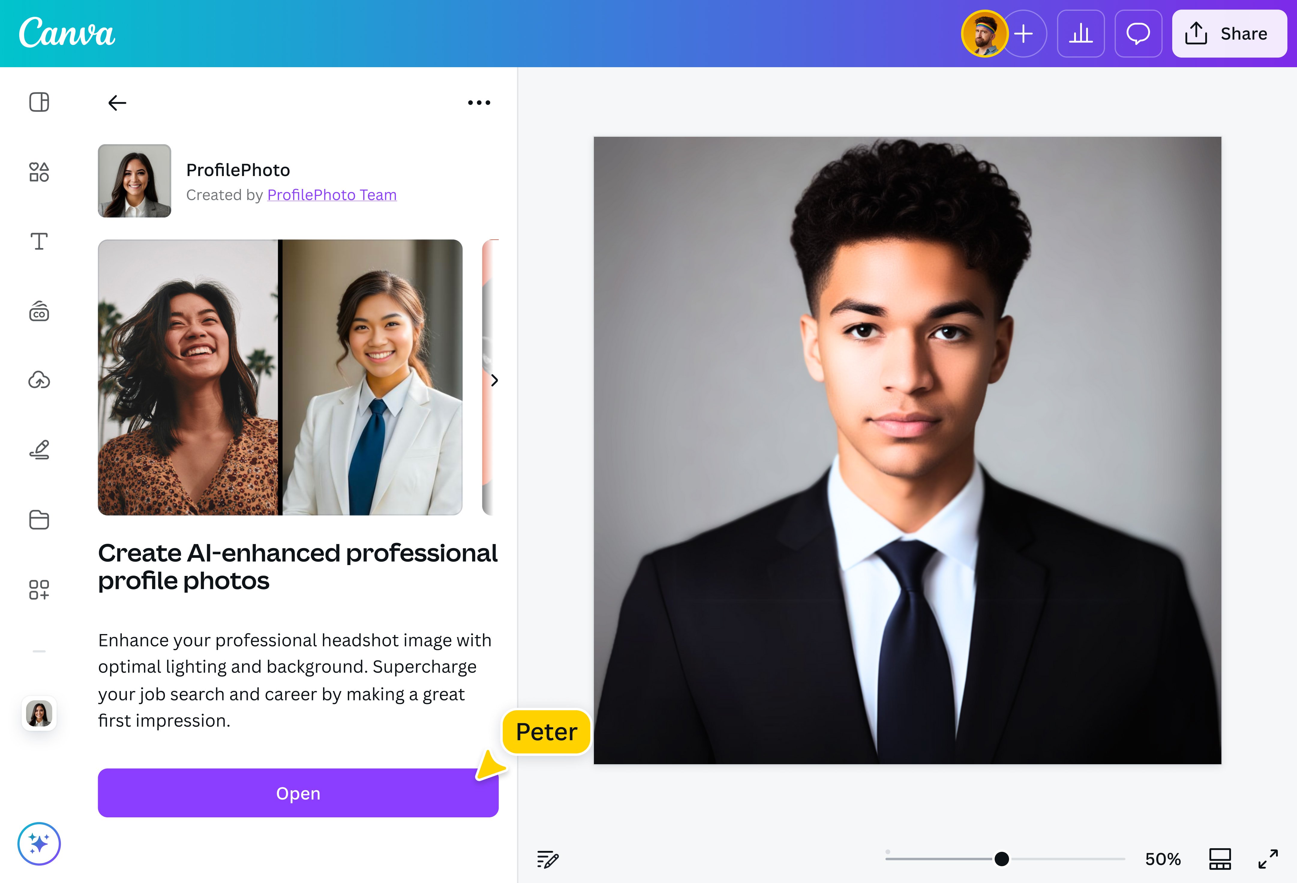 LinkedIn-Profilbild erstellen mit KI | Canva