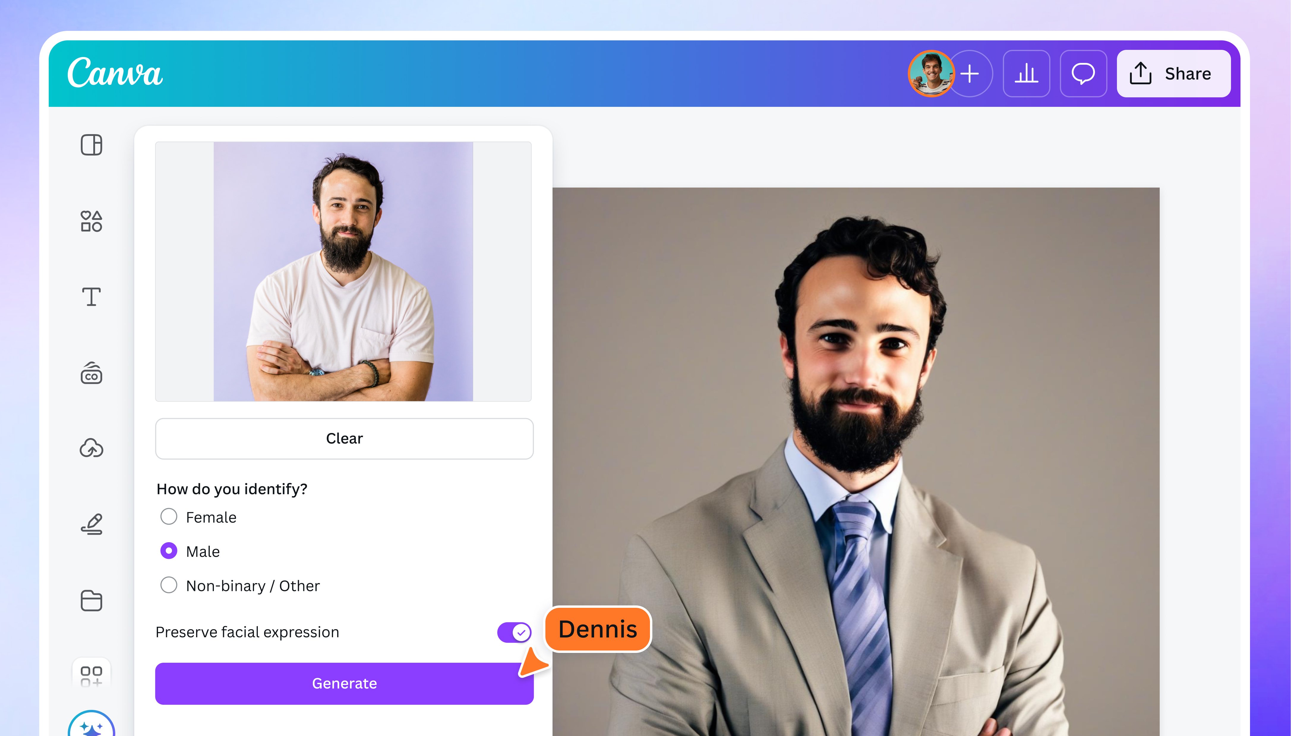LinkedIn-Profilbild erstellen mit KI | Canva