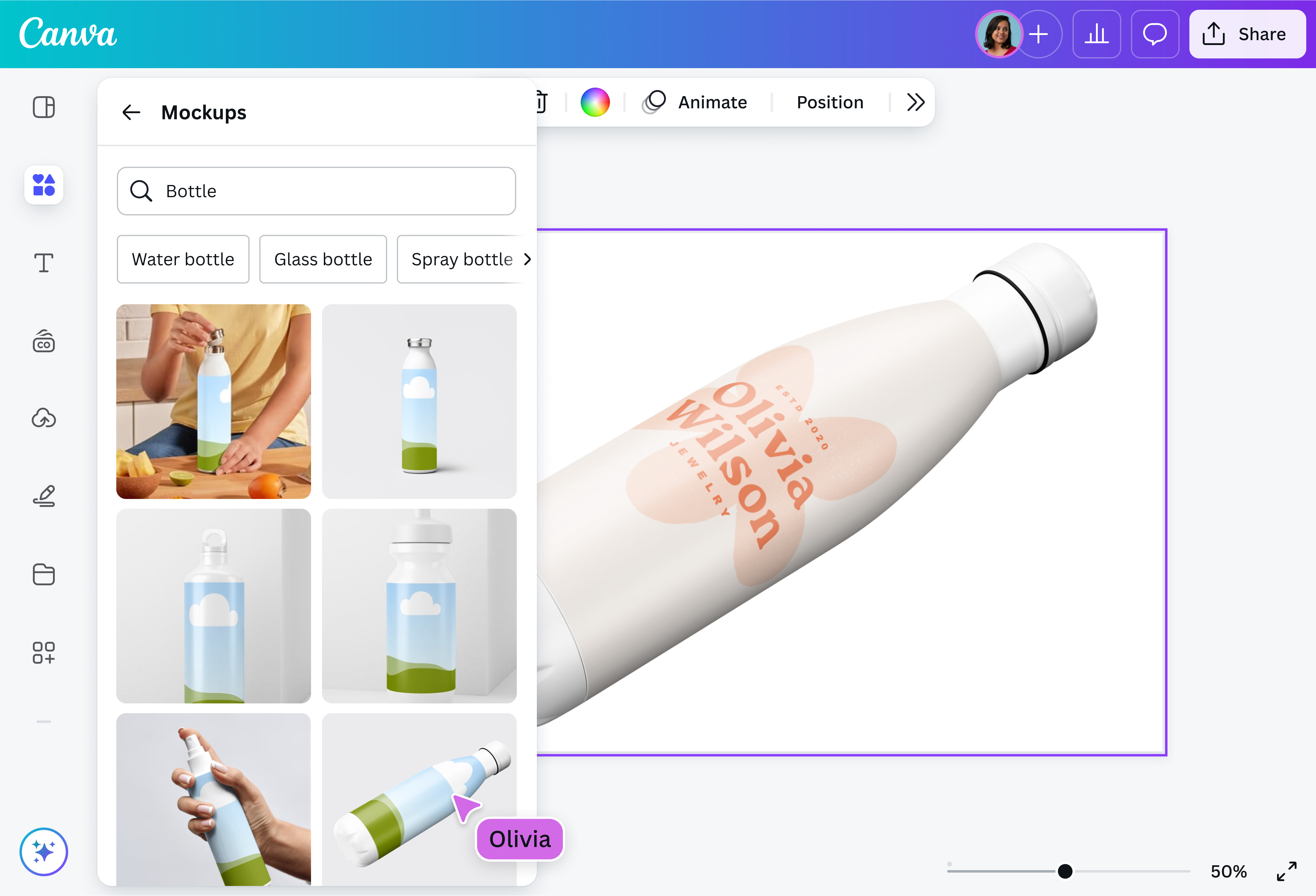 Tạo Mockup Chai Miễn Phí - Trực Tuyến & Dễ Dàng | Canva
