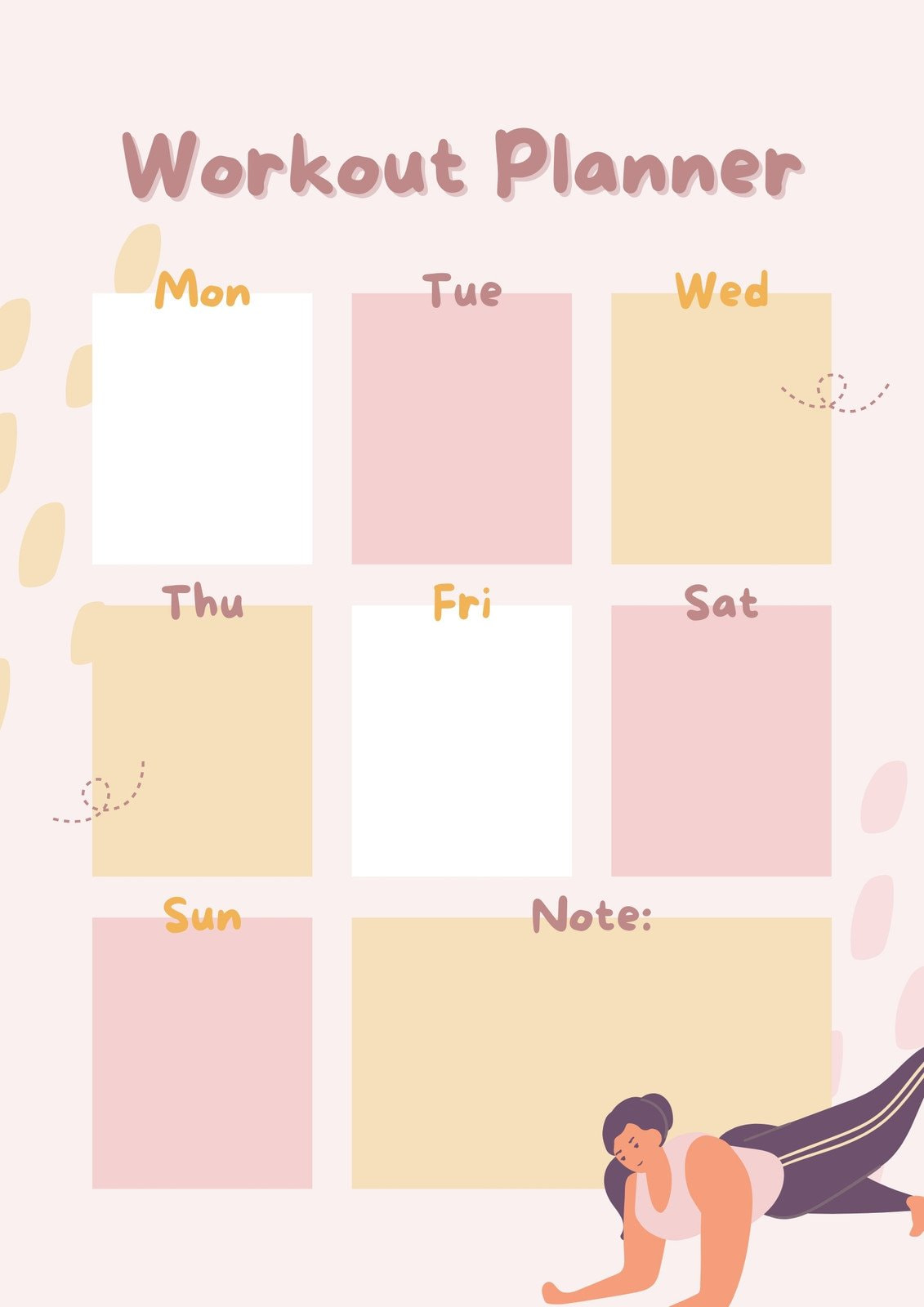 Gratis workout planner maken - Maak je trainingsplanner | Canva