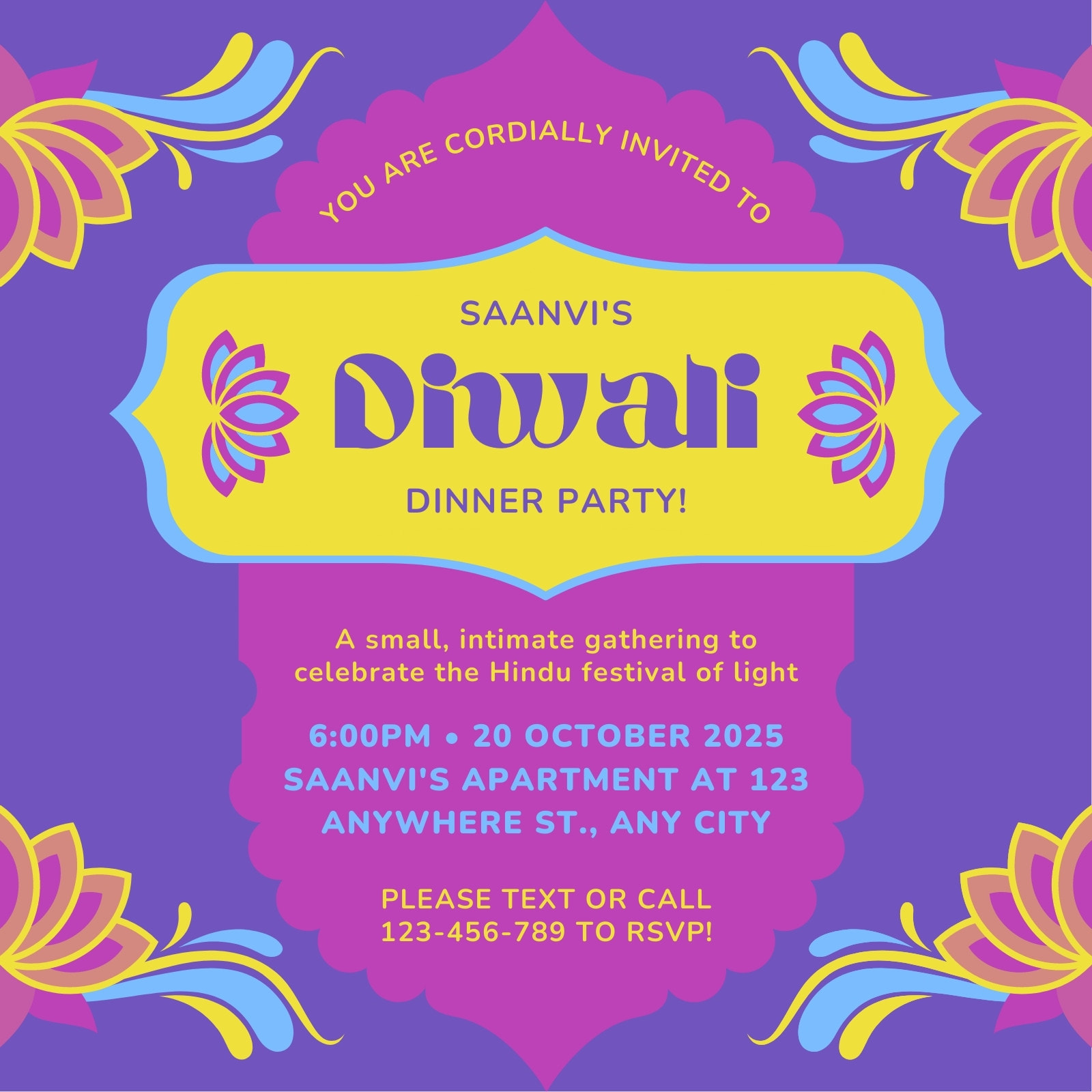 Free Diwali Invitation Card Maker | Canva