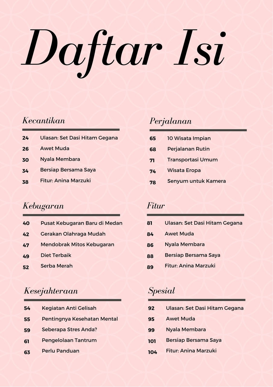 Membuat Daftar Isi yang Menarik | Canva