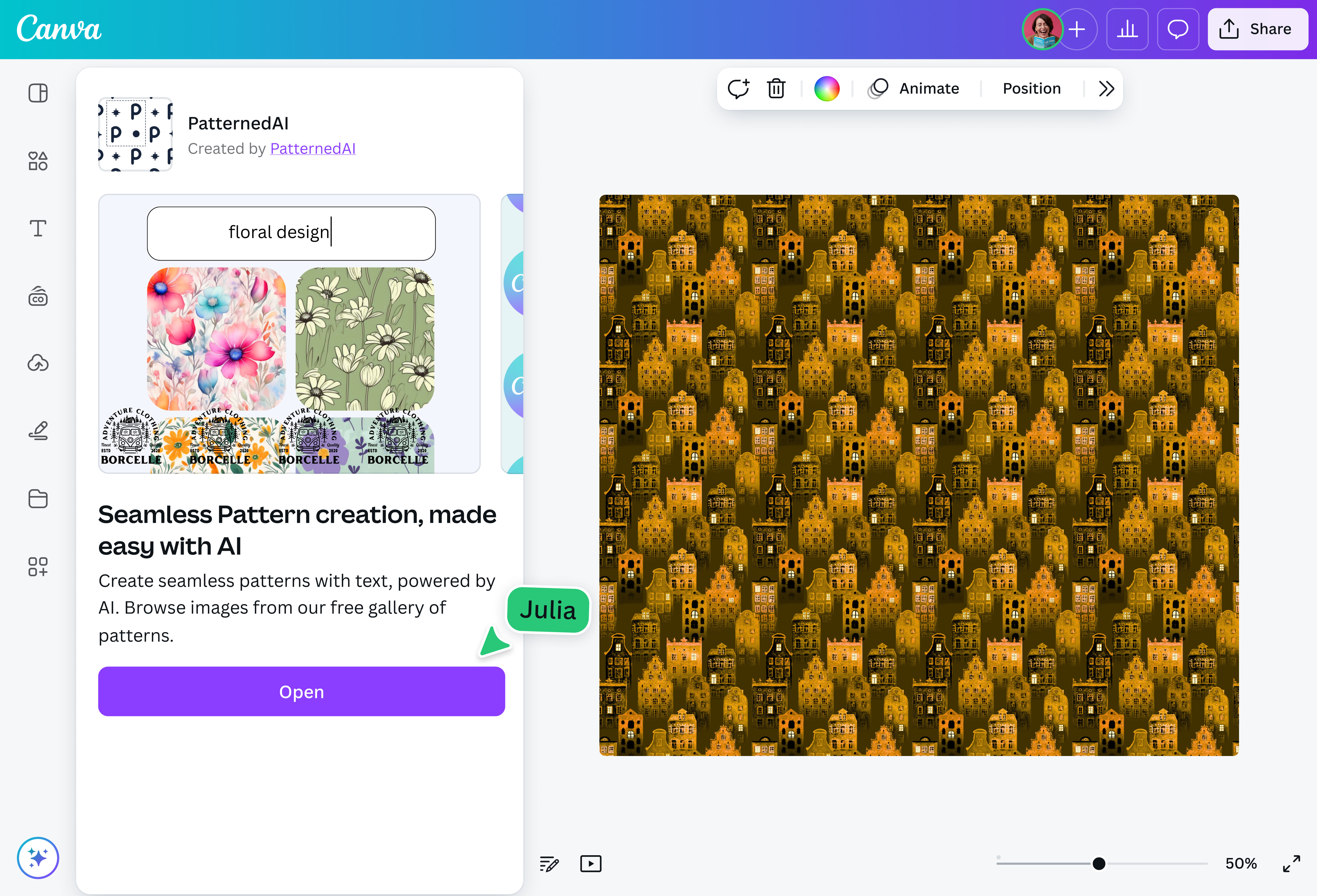 Pattern generator: AI per creare pattern online gratis | Canva