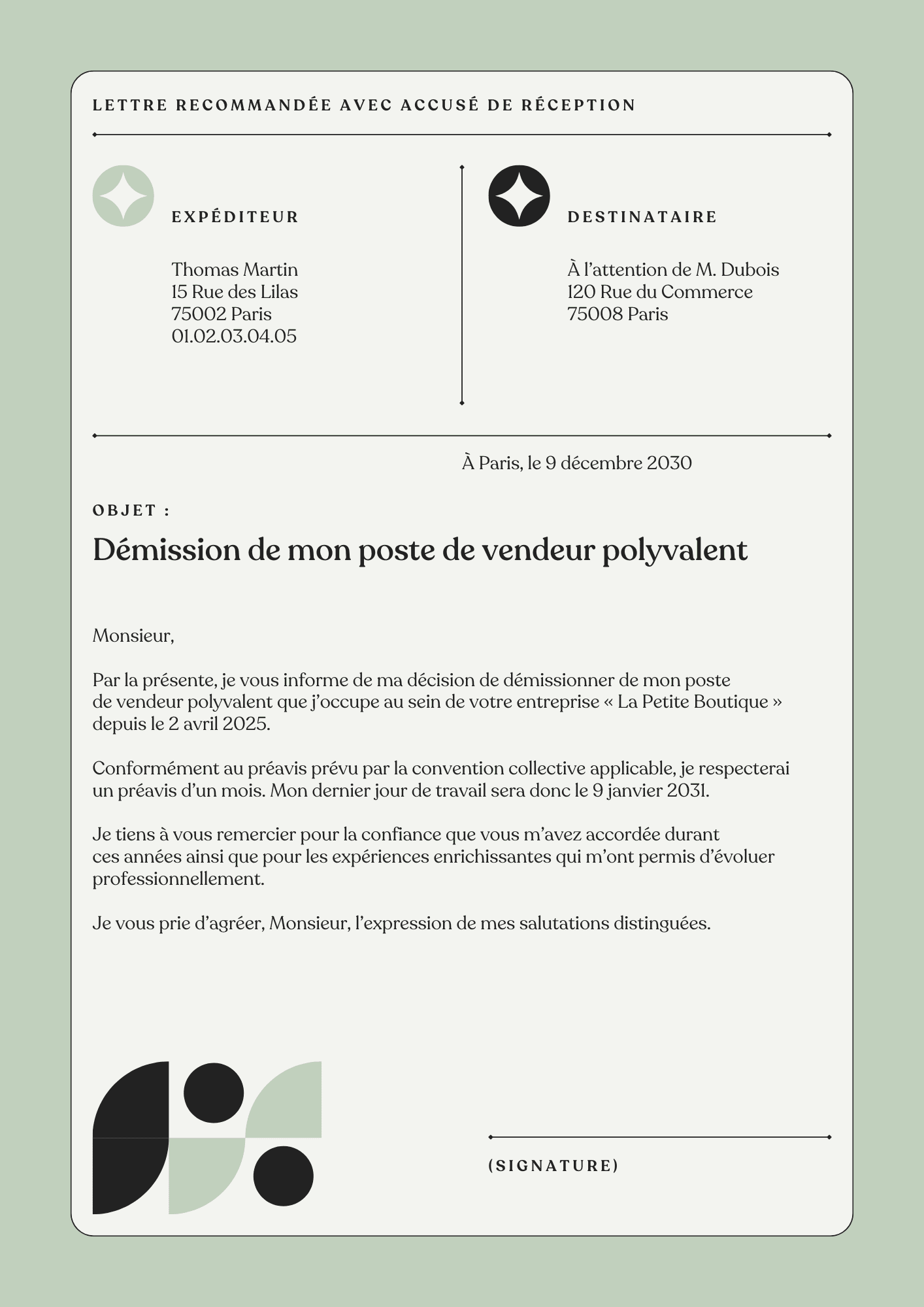 Lettre de démission : guide, conseils et modèles | Canva