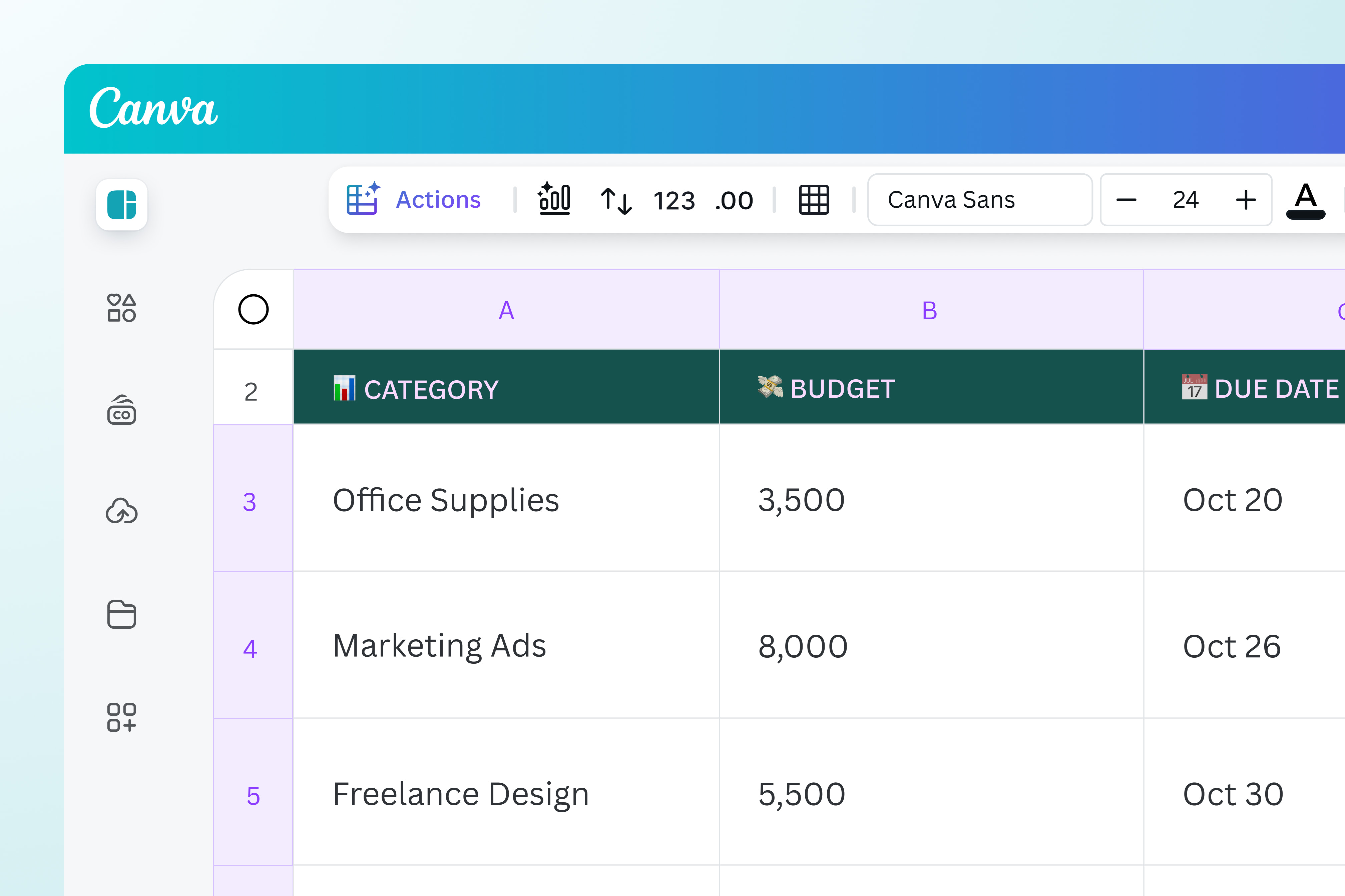 Free XLSX viewer: Open and view XLSX files online | Canva
