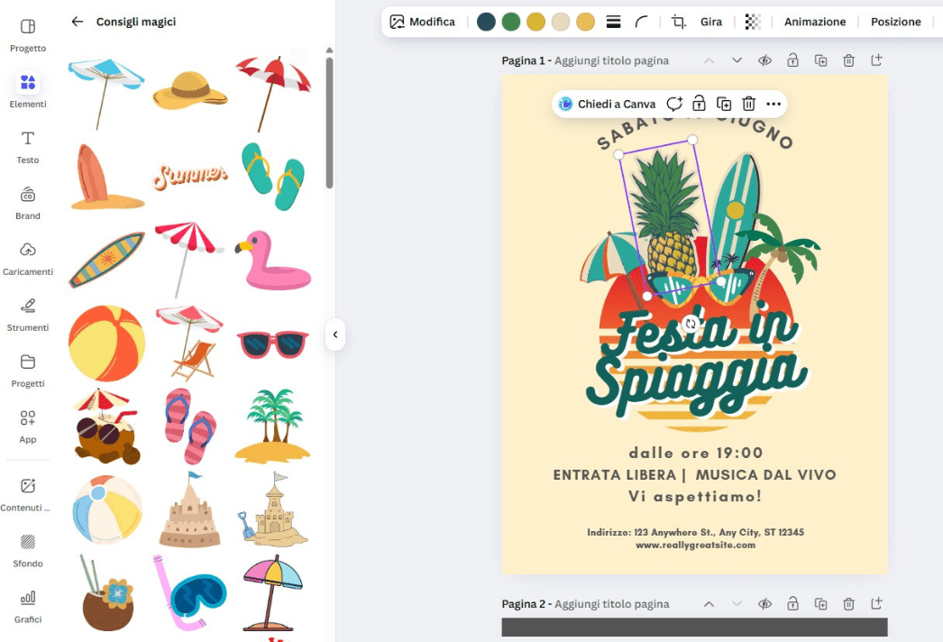 Crea una locandina evento personalizzata gratis online | Canva