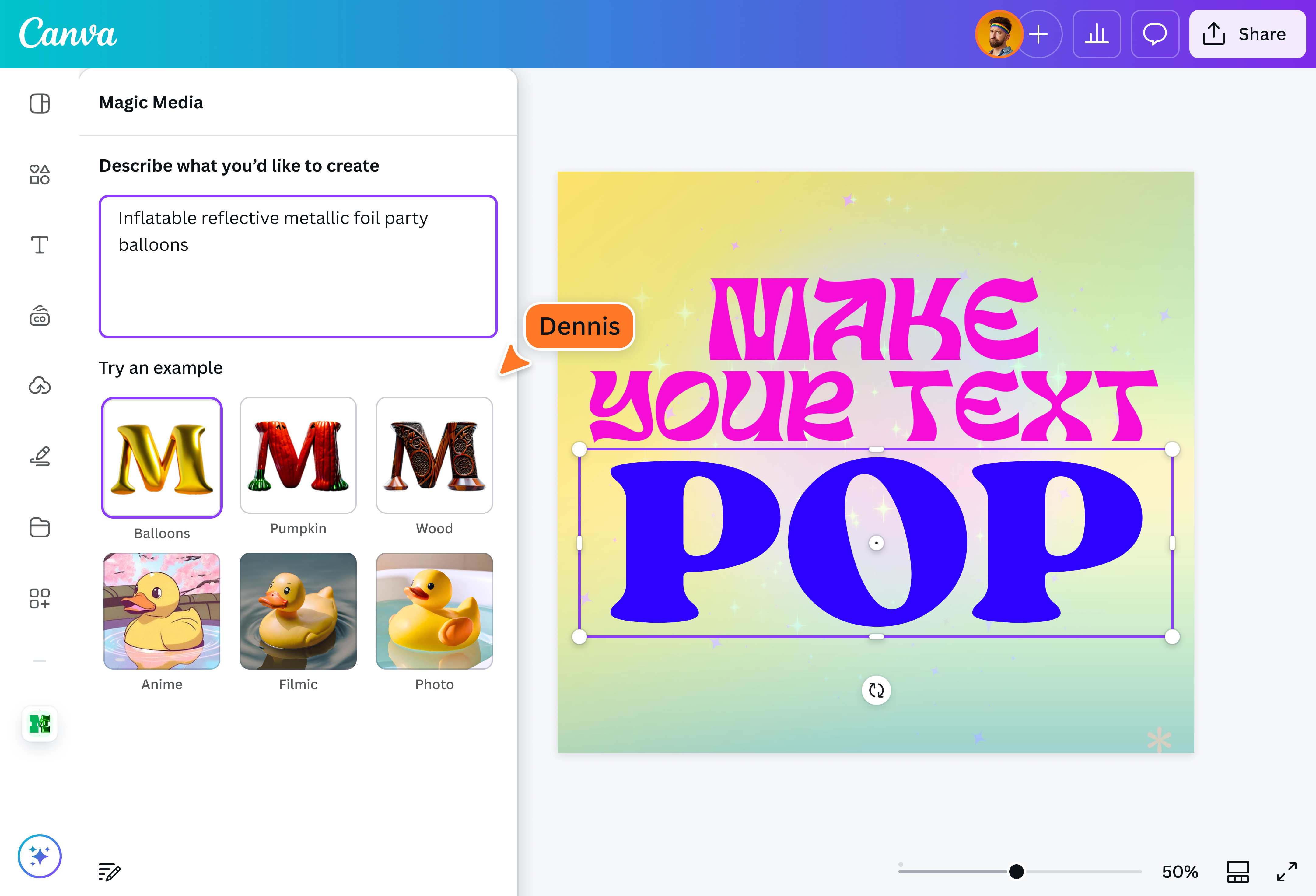 Gerador de efeitos de texto: Cria efeitos de texto com AI | Canva