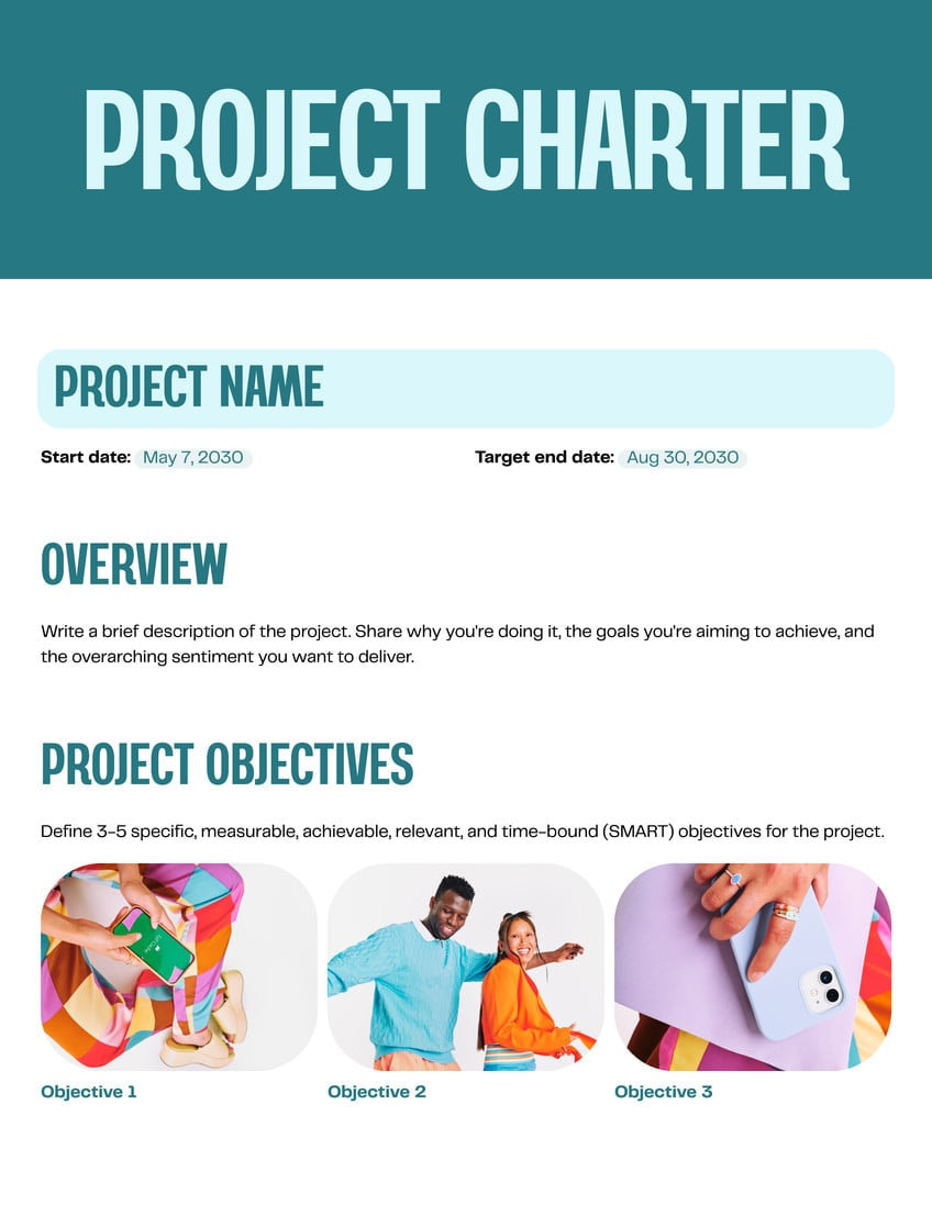 Project Charter (Templates, Examples, and Tips) | Canva