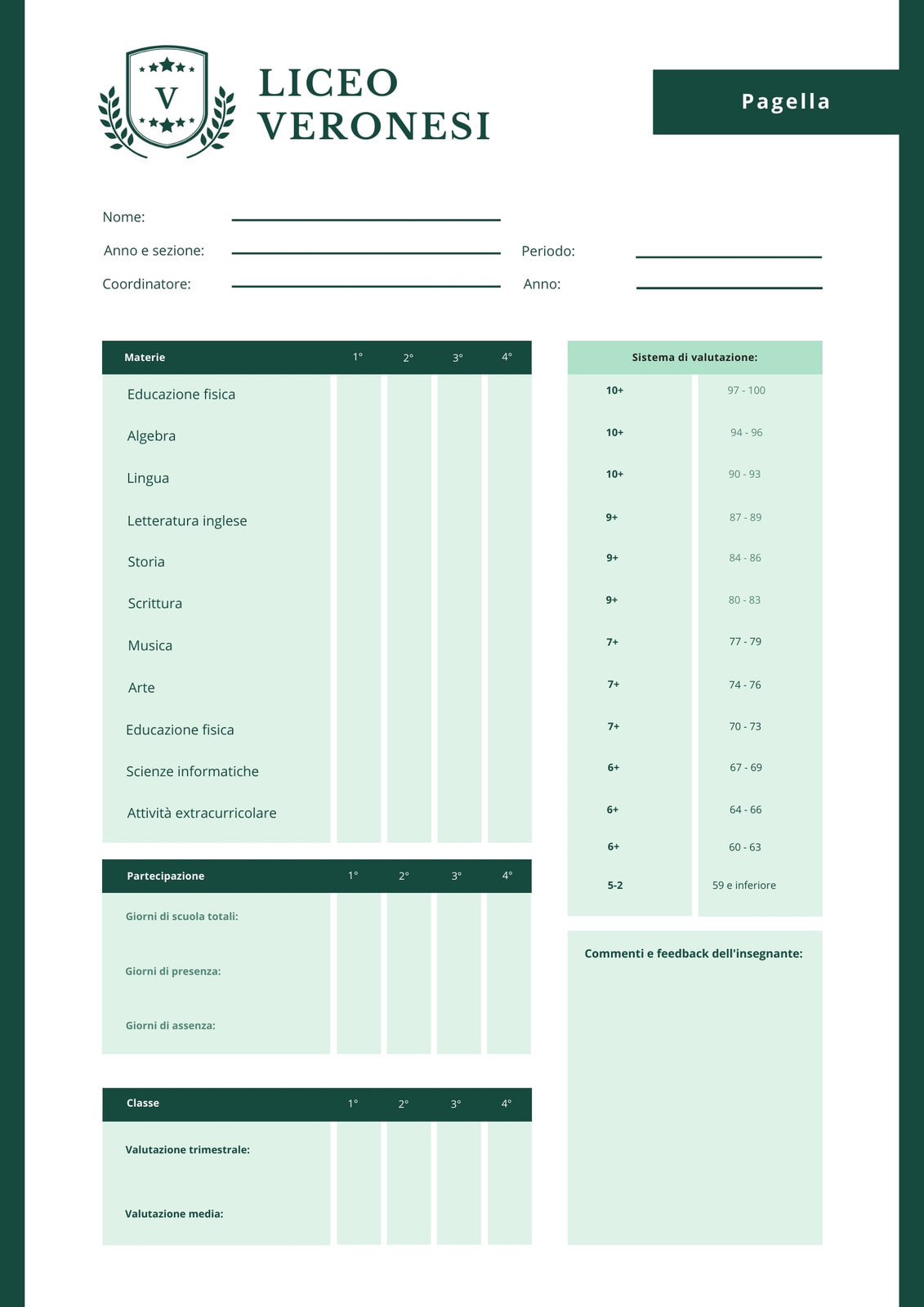 Crea Pagelle Online Per Fine Anno Scolastico 2024/2025 | Canva