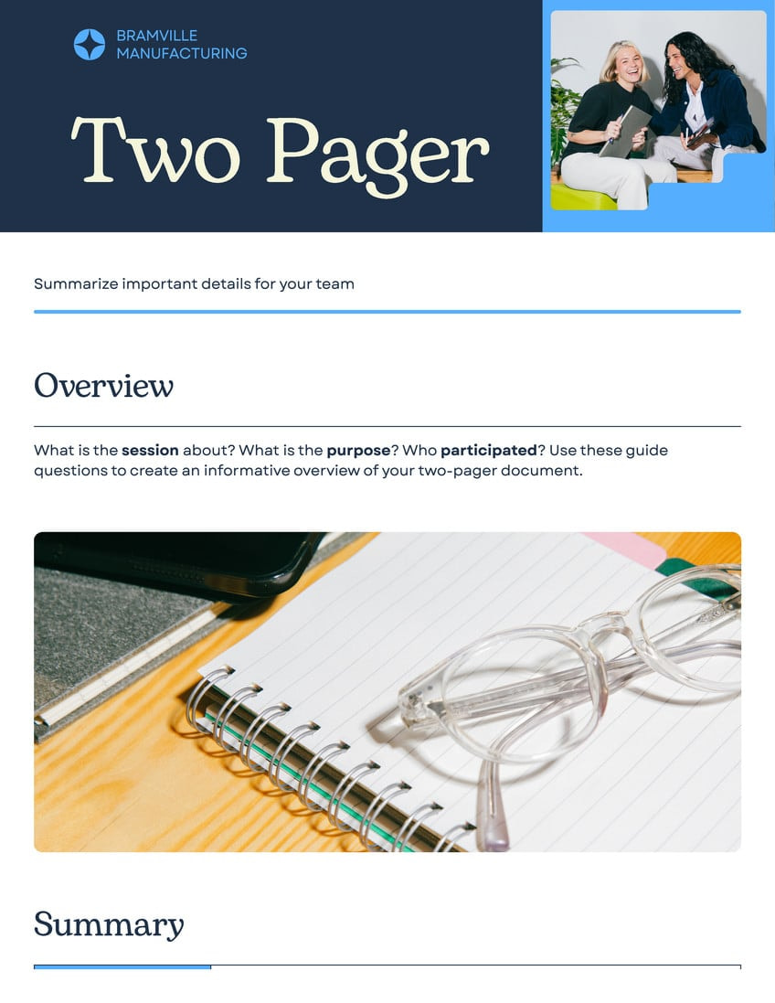 One Pager: ¿Qué es? Guía práctica, plantillas y consejos | Canva