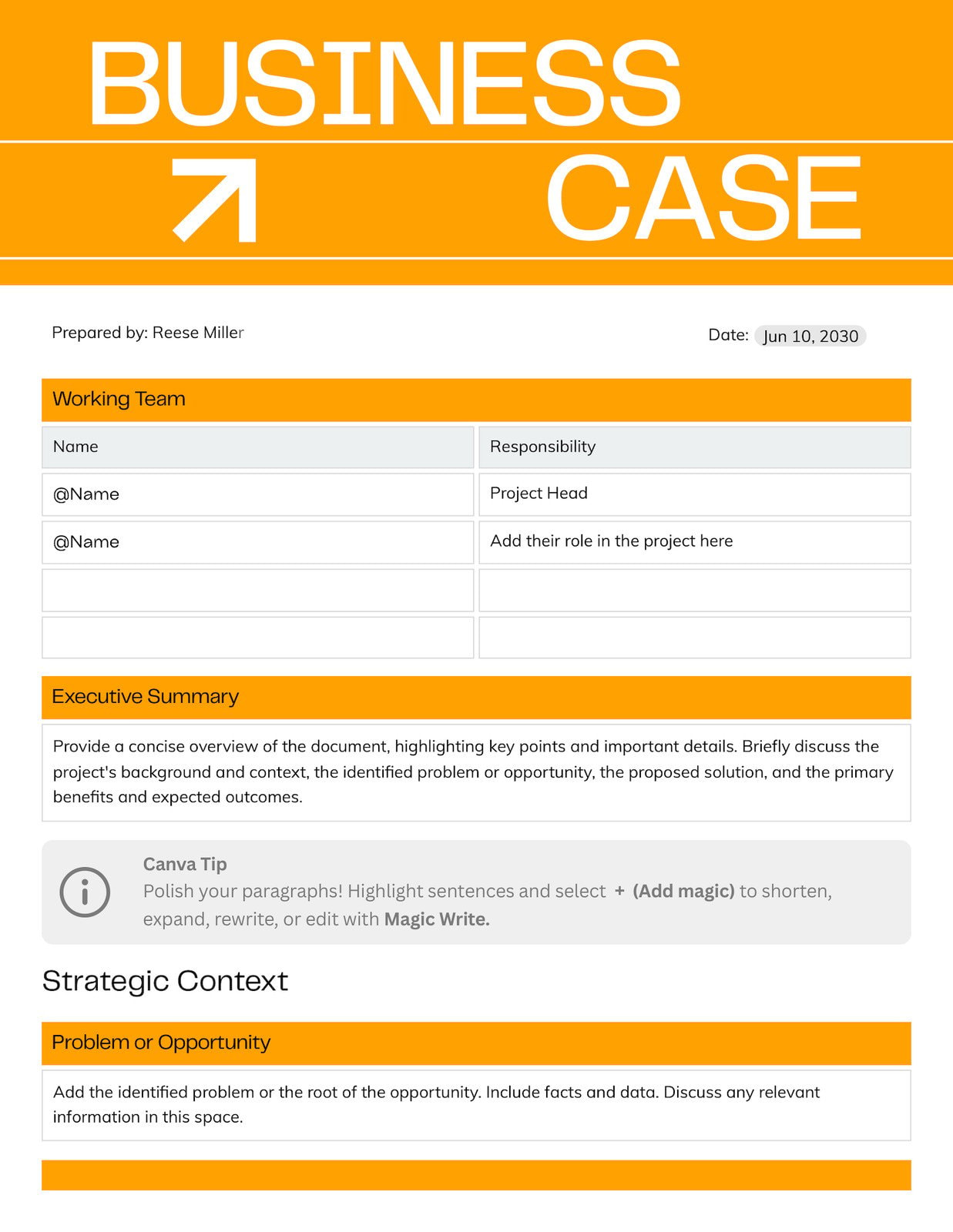 Come scrivere un business case: esempi, modelli, consigli | Canva