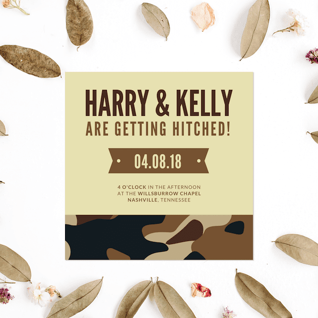 Winter Camo Wedding Invitations