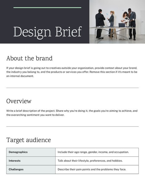 Basic Design Brief Template
