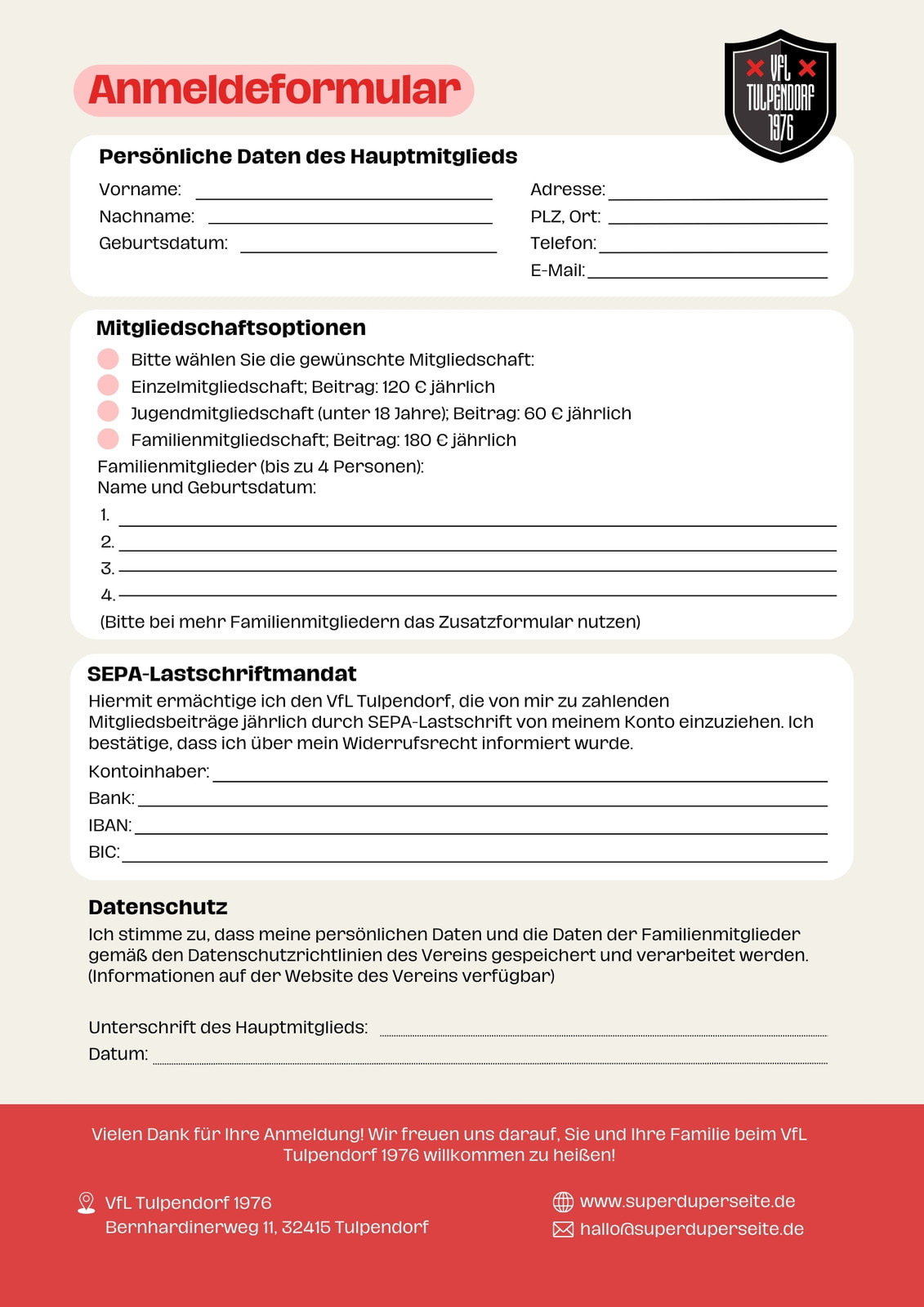 Formular online erstellen | Kostenlos als PDF runterladen | Canva