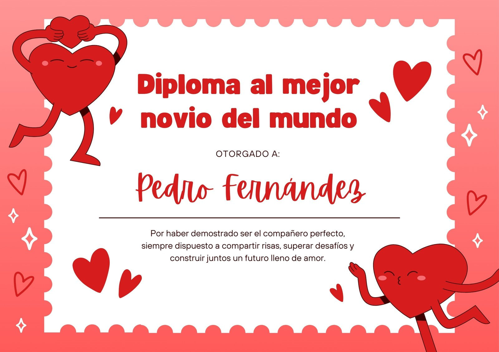 Crear diploma al mejor novio para editar e imprimir | Canva