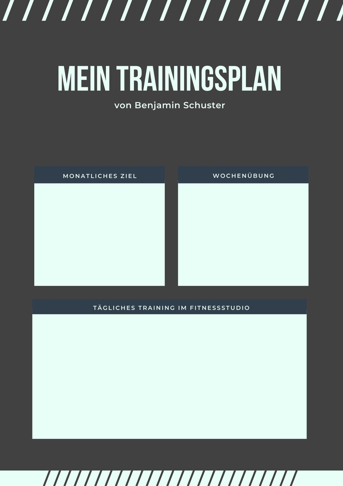 Trainingsplan erstellen | Fitness-Plan kostenlos anpassen | Canva