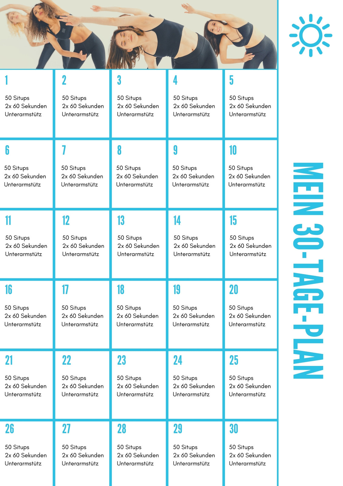 Trainingsplan erstellen | Fitness-Plan kostenlos anpassen | Canva