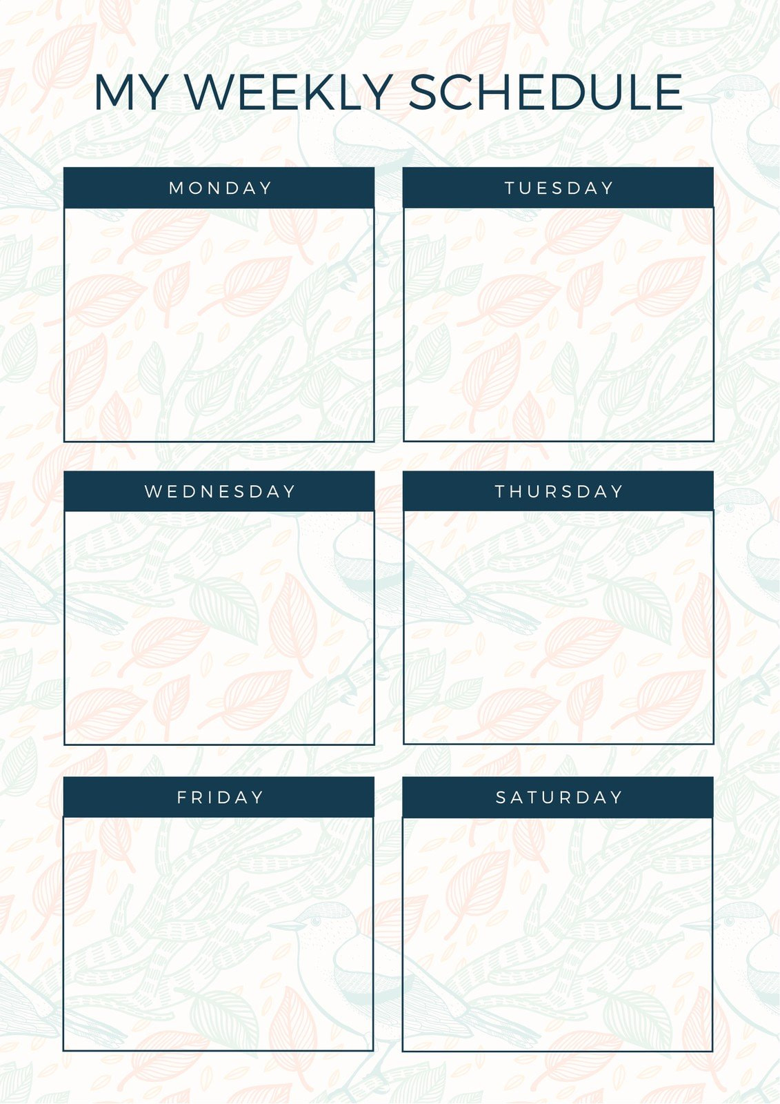 Free Online Weekly Schedule Maker Design A Custom Weekly Schedule Canva
