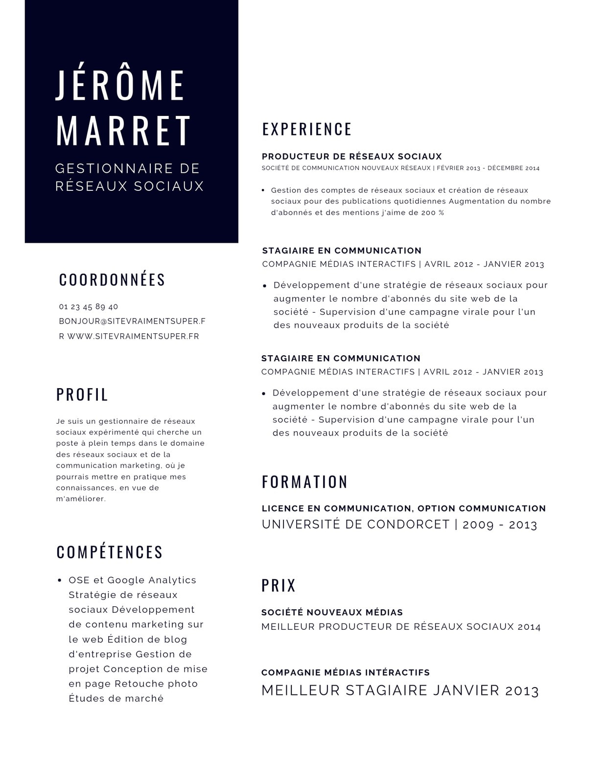 Créateur de CV moderne gratuit en ligne | Canva