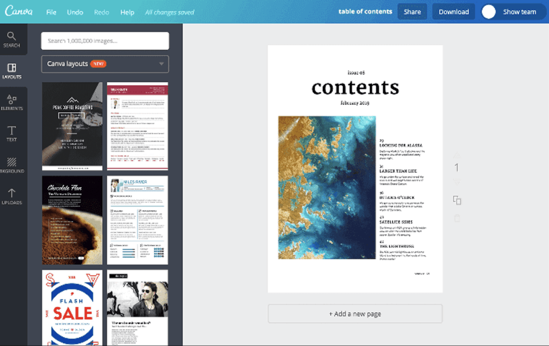 Crea índices personalizados online gratis con Canva
