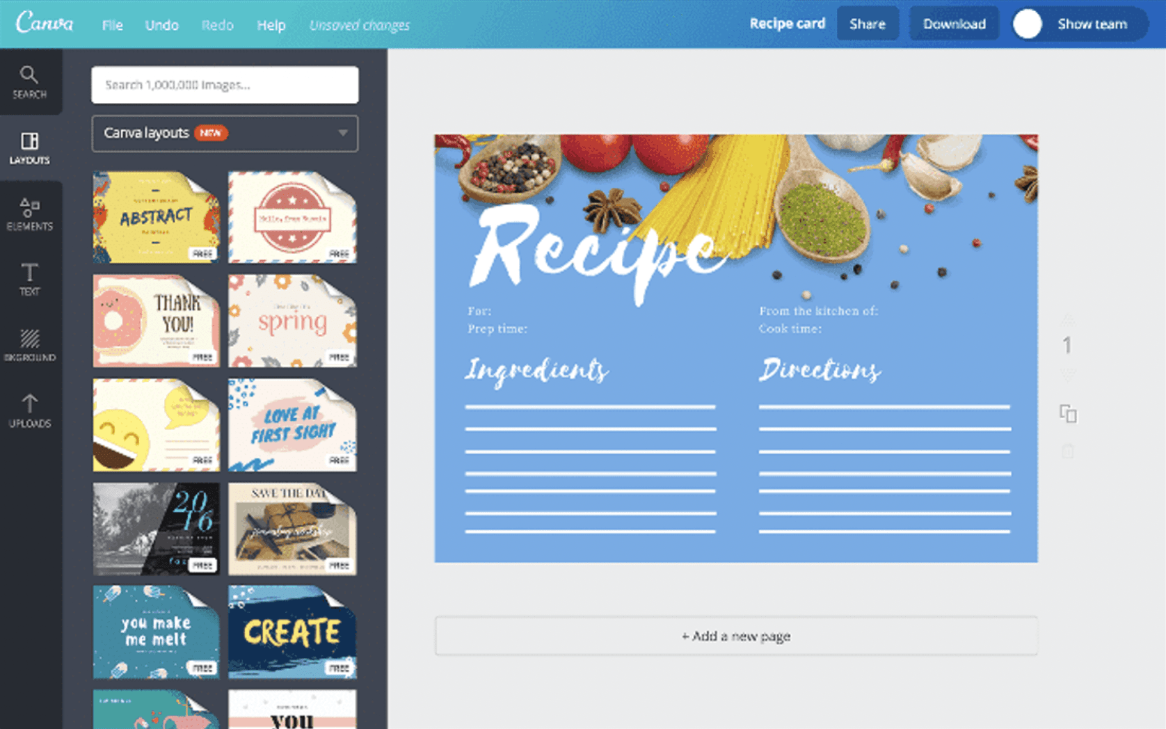 Fiche recette de cuisine : Création en ligne & gratuite - Canva