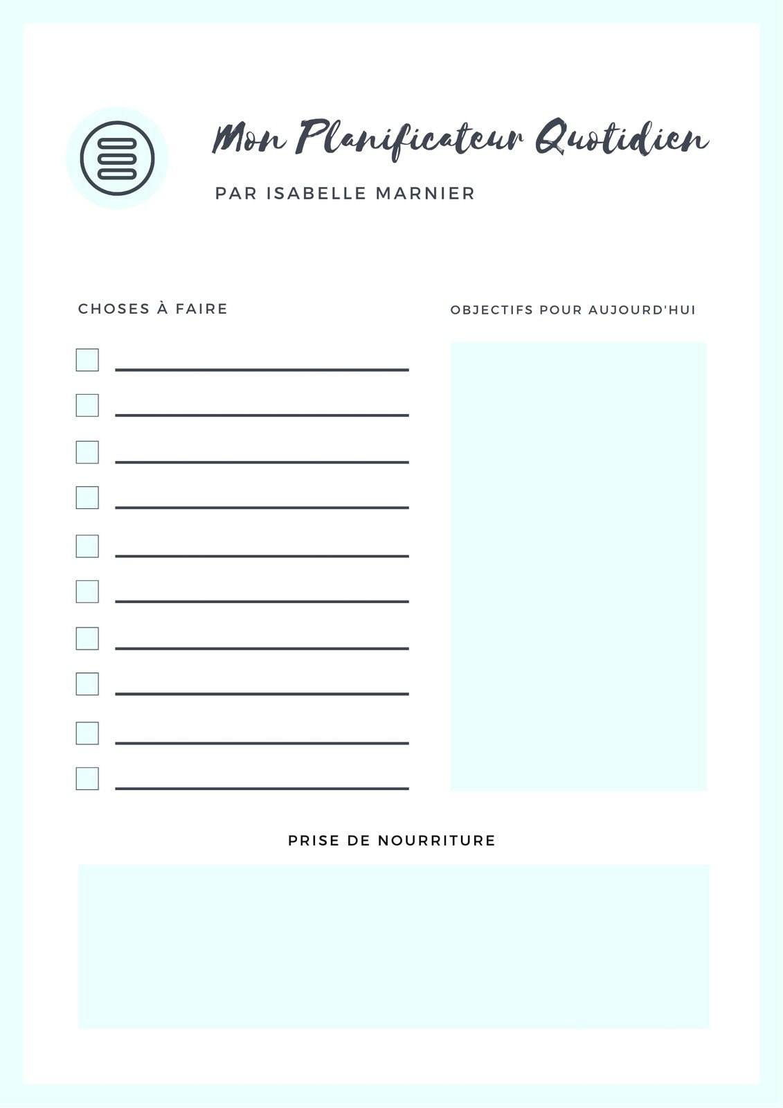 Créer gratuitement un planning journalier en ligne - Canva