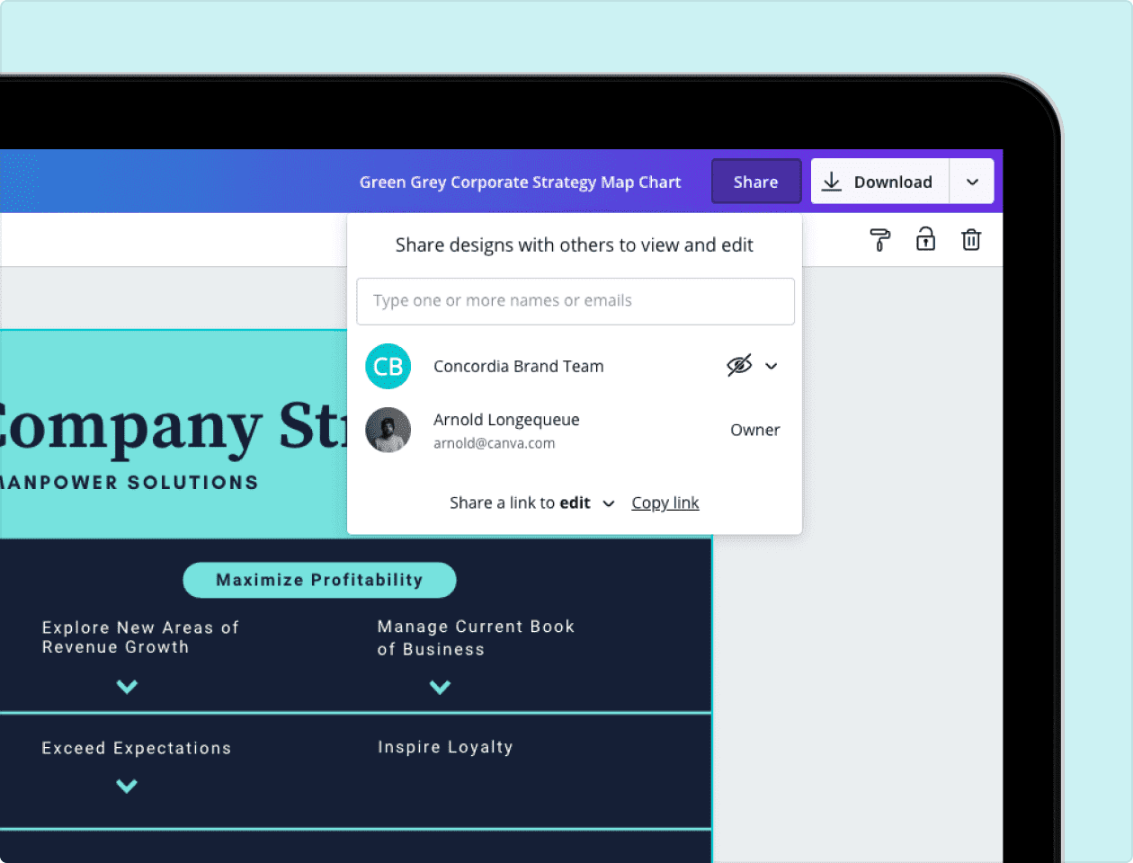 Maak je eigen strategiekaart online met Canva