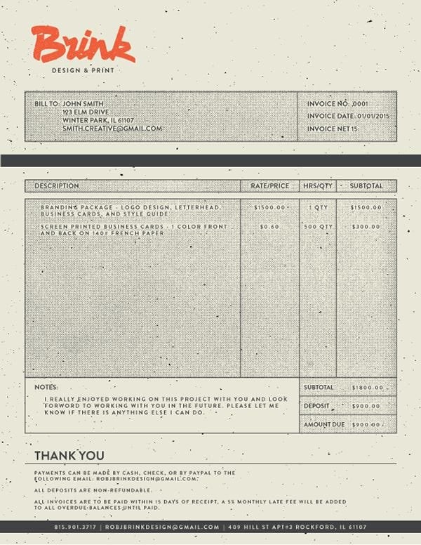 Invoice Design: 50 Examples To Inspire You