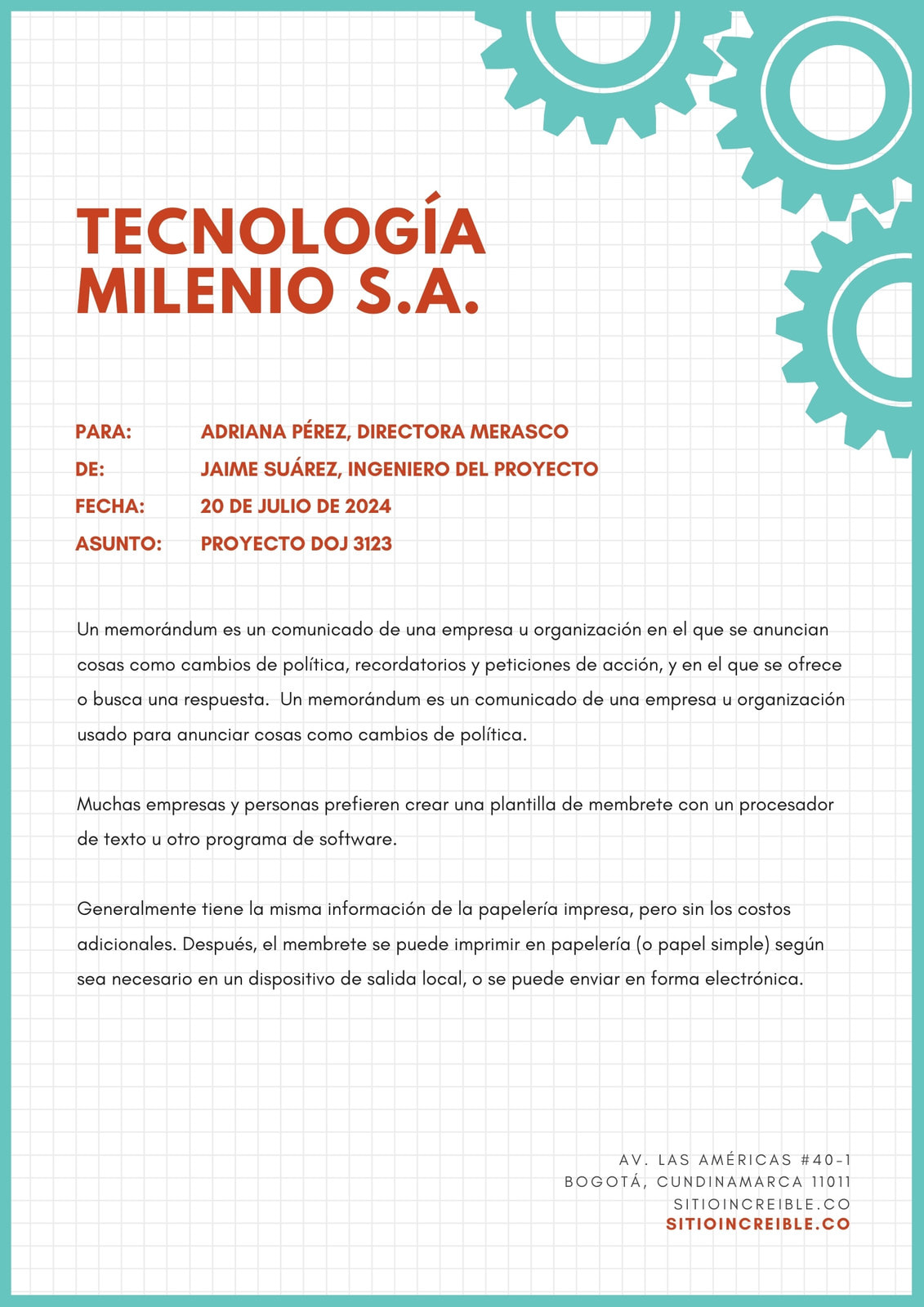 Diseña un memorando online y gratis con Canva