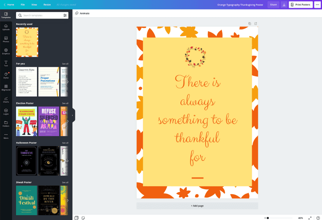 Lav flotte og inspirerende plakater med citater – Canva